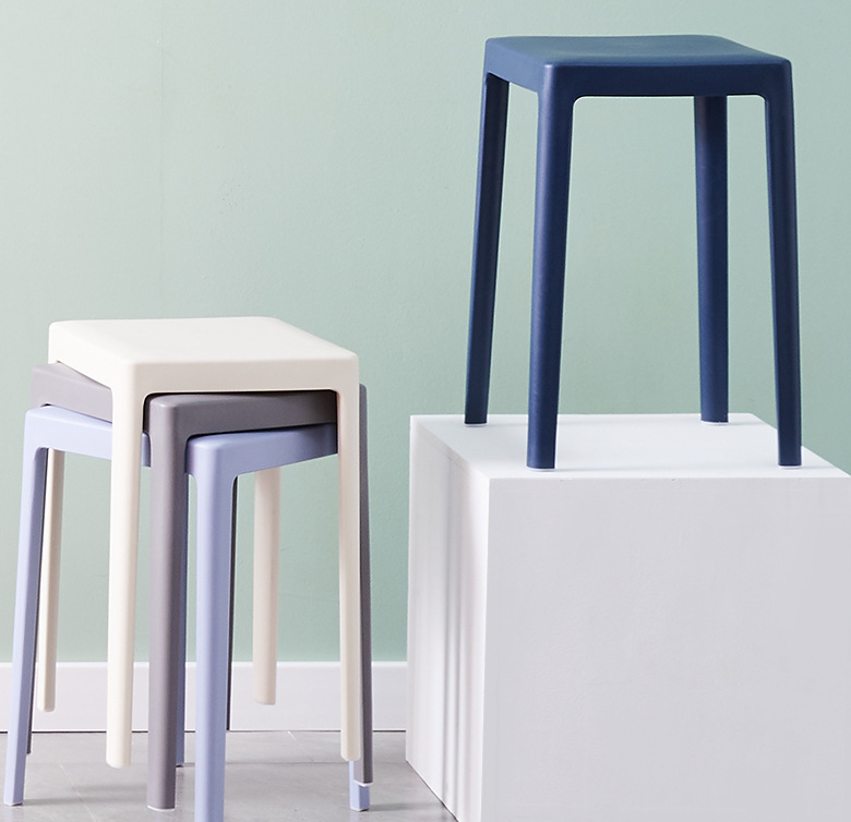 Etta Stackable Stool - Midnight Blue, HV Basic Storage & Accent ...