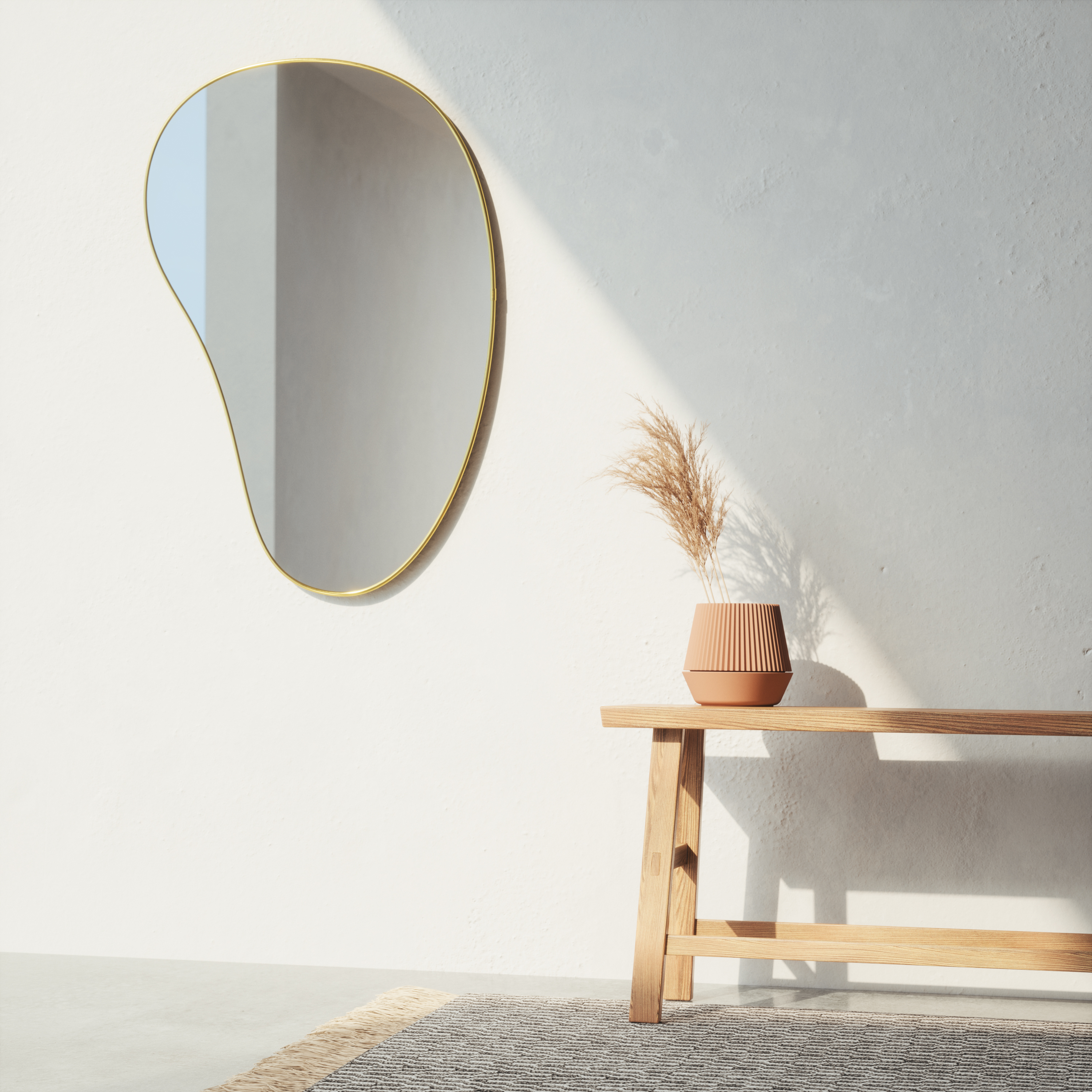 Hubba Pebble Mirror 61 x 91 cm - Brass, Umbra Home Accents | View at ...