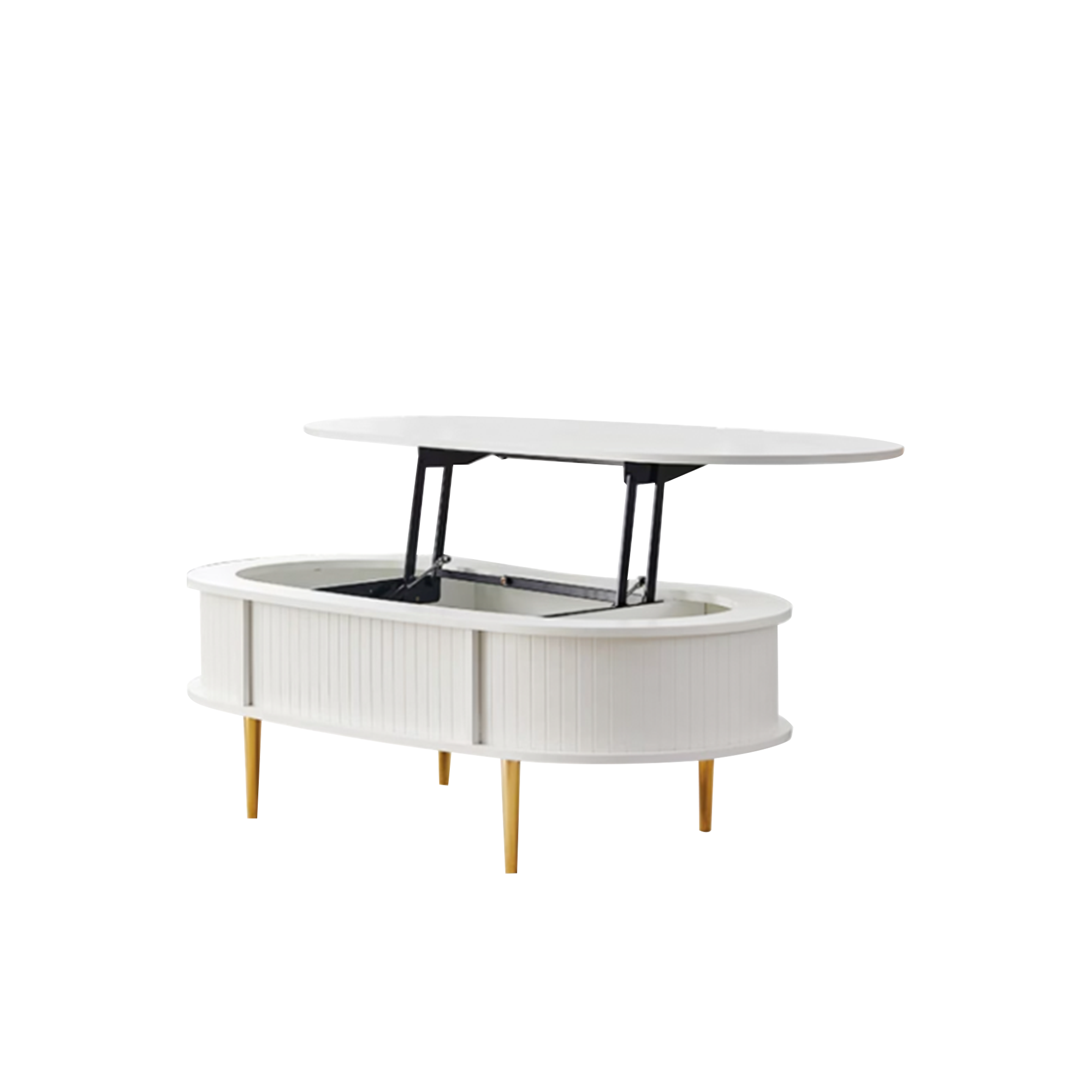 Roman Lift-Up Coffee Table 1.2m - White Gold, Lift Top Storage Coffee ...