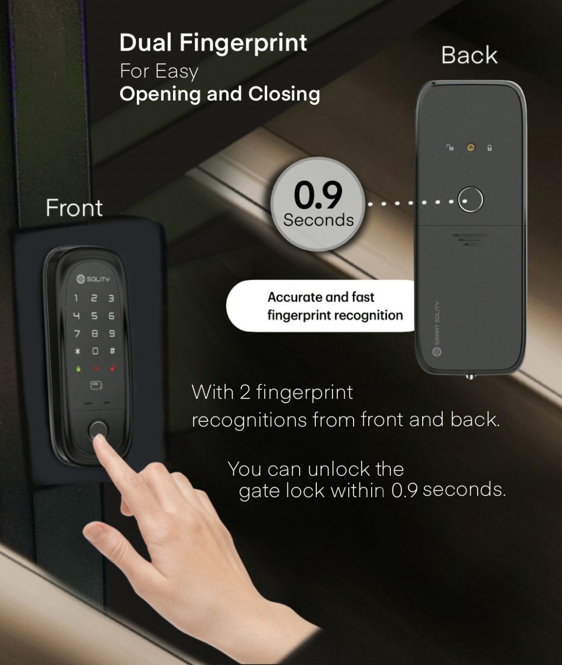 Solity Gate Lock GD-65B - Black, Solity | HipVan