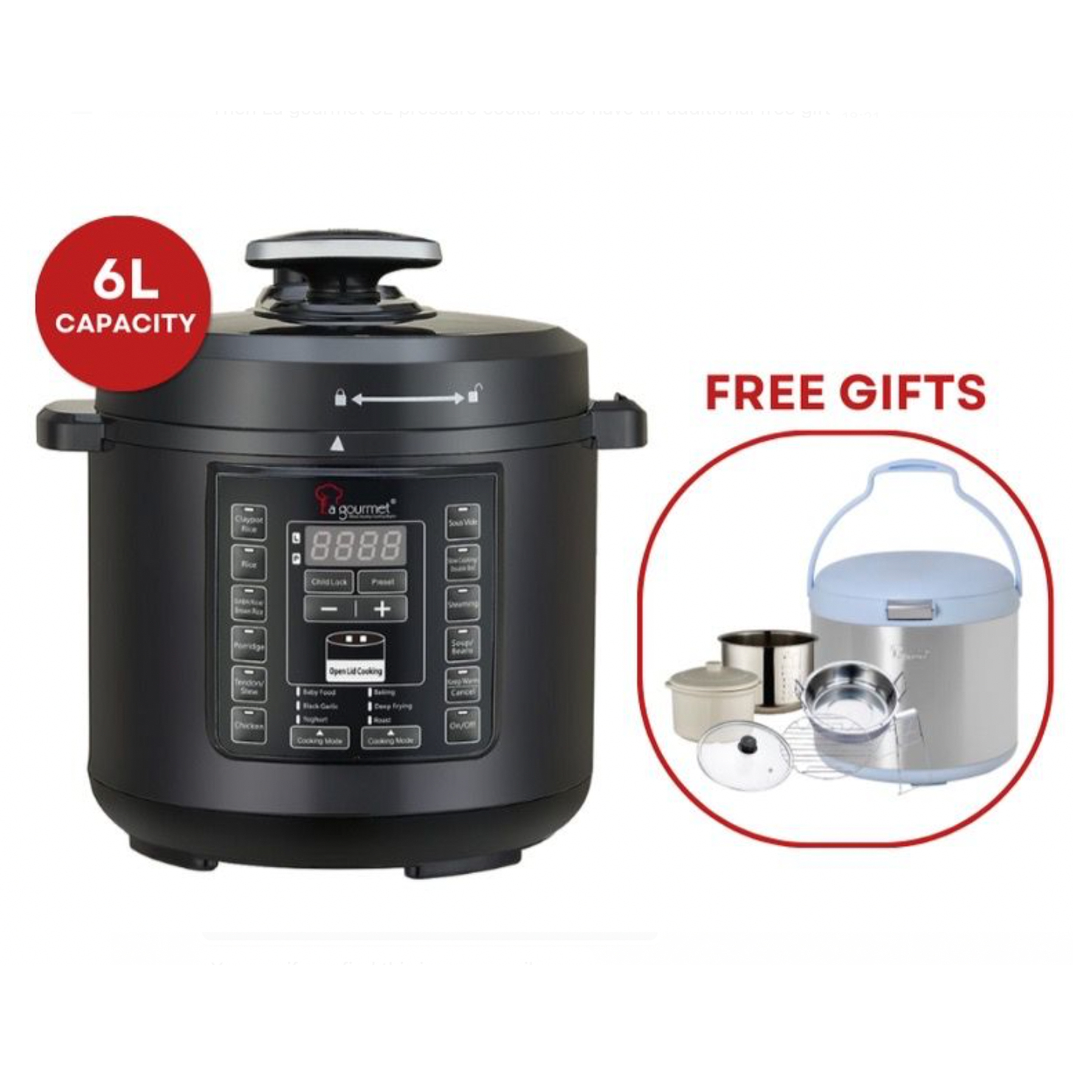 La Gourmet Healthy Electric Pressure Cooker 6L, La Gourmet Appliances ...
