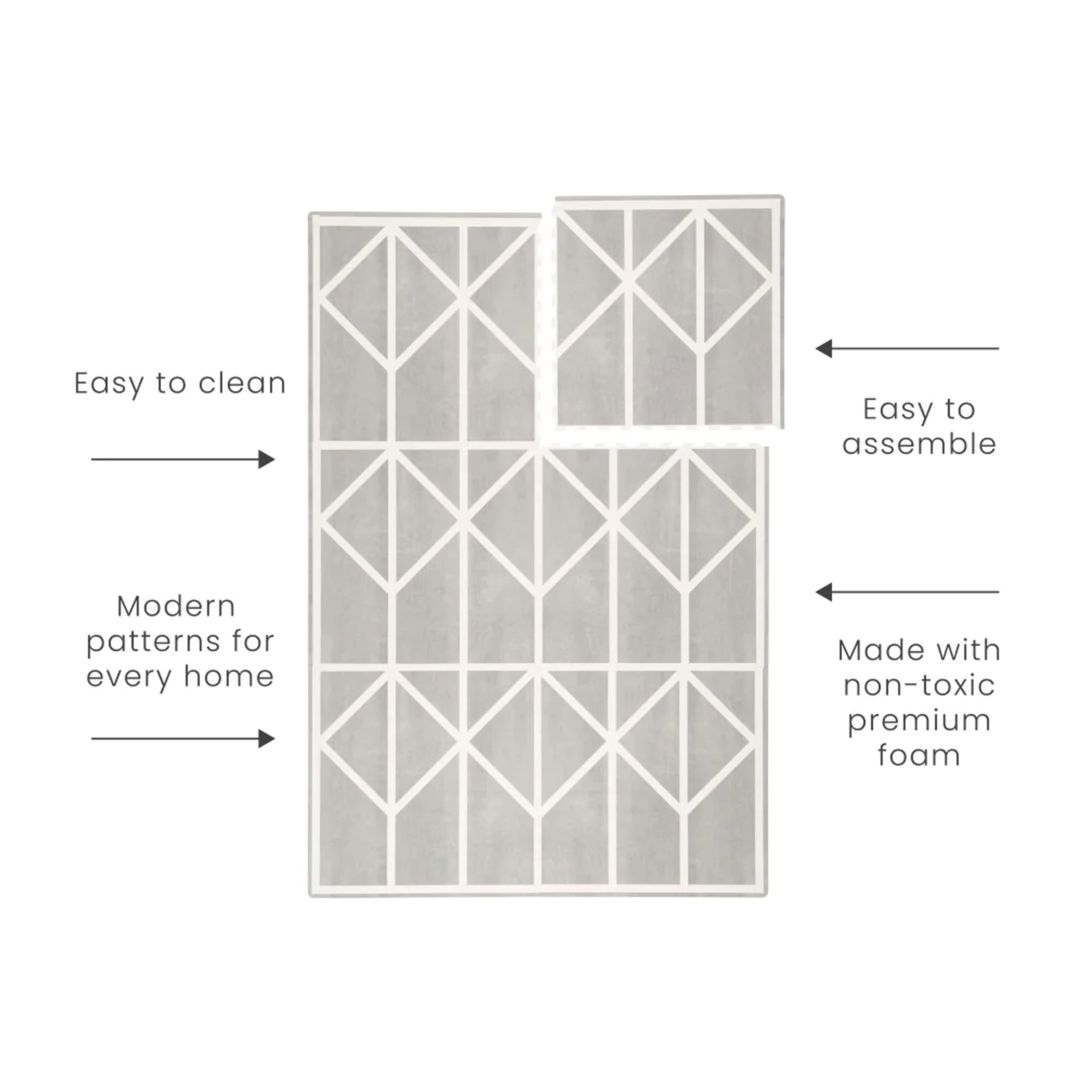 Toddlekind Premium Foam Modular Play Mat - Nordic, Pebble, Toddlekind ...