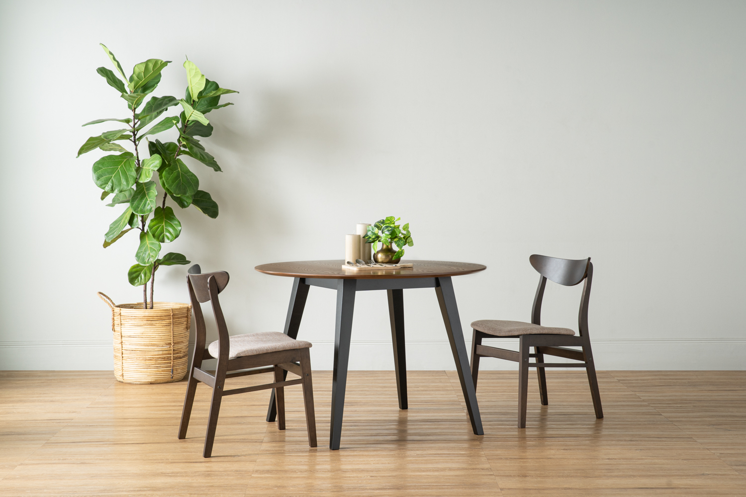 Ralph Round Dining Table 1m - Black, Cocoa, Walnut Dining Tables by ...