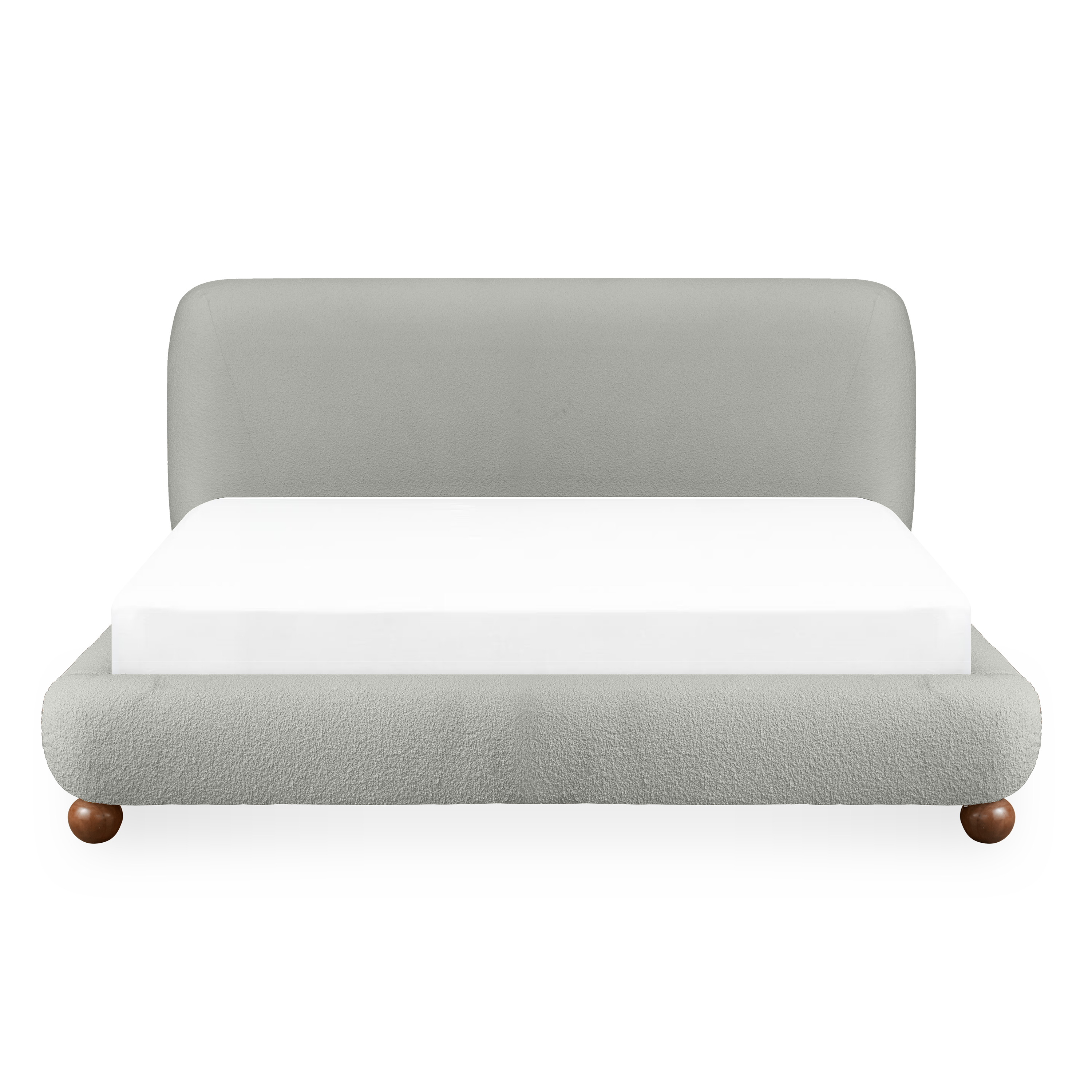 Othello Queen Bed - Dark Grey Boucle, Low Bed Frames by HipVan | HipVan