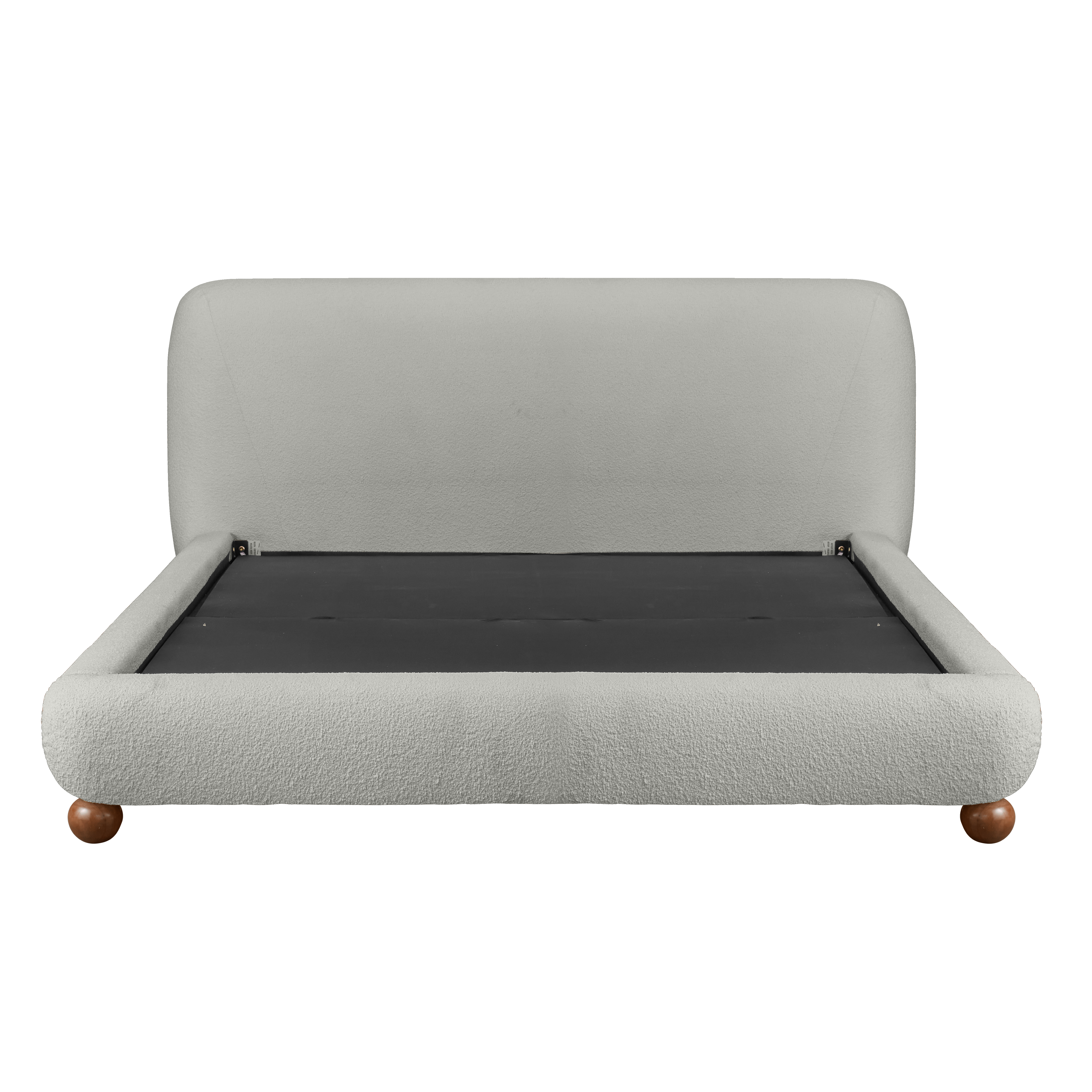 Othello Queen Bed - Dark Grey Boucle, Low Bed Frames by HipVan | HipVan
