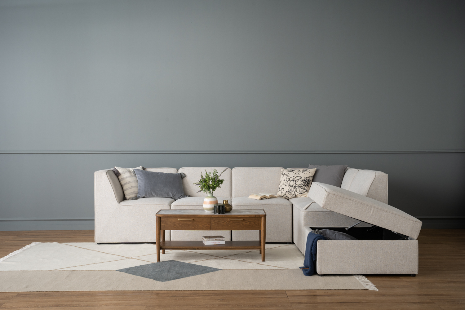 Tony Corner Unit - White, HV Modern Sofas & Lounge Chairs | HipVan