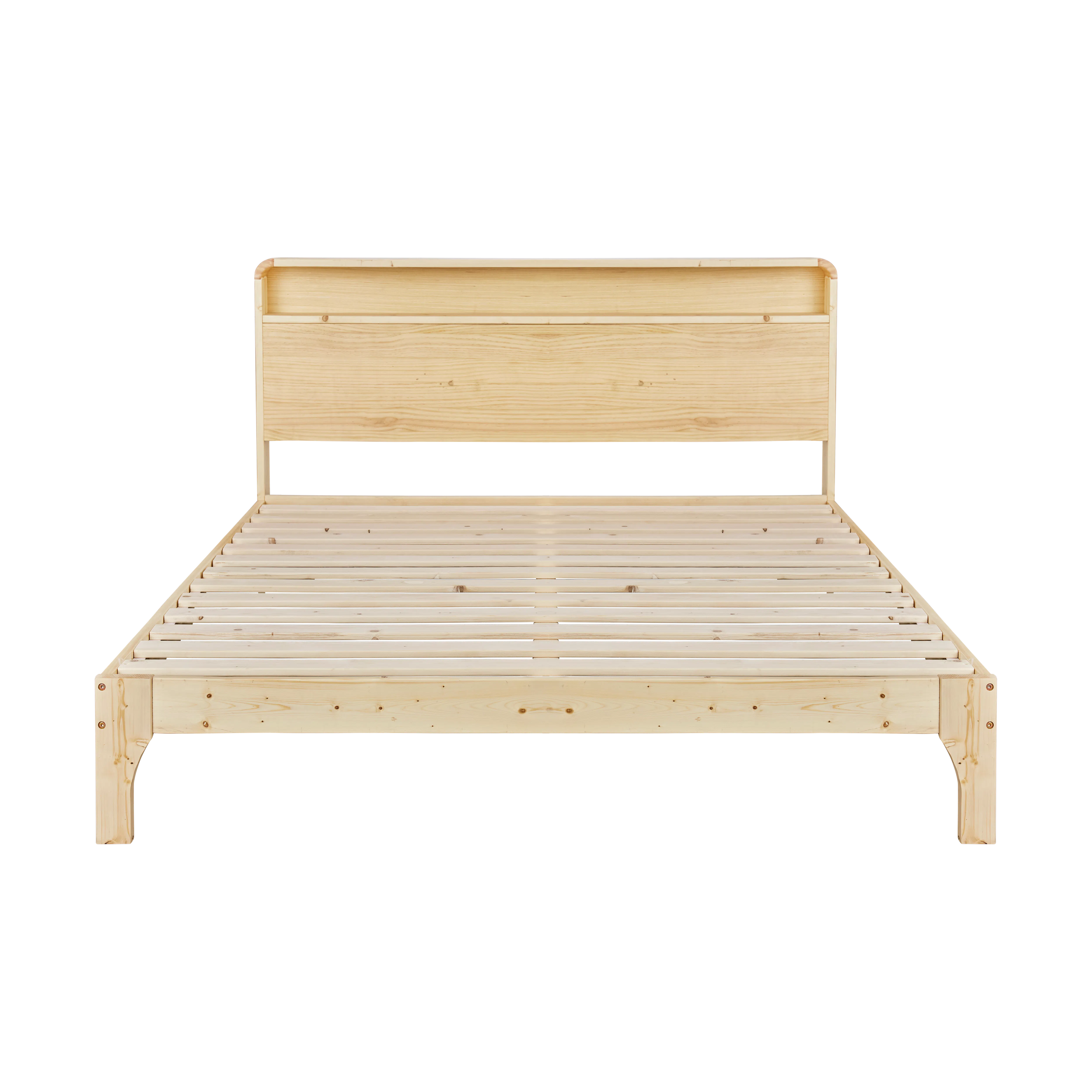 Aiko Queen Bed with Innis Side Table in White, Minimalist Bed Frames by ...