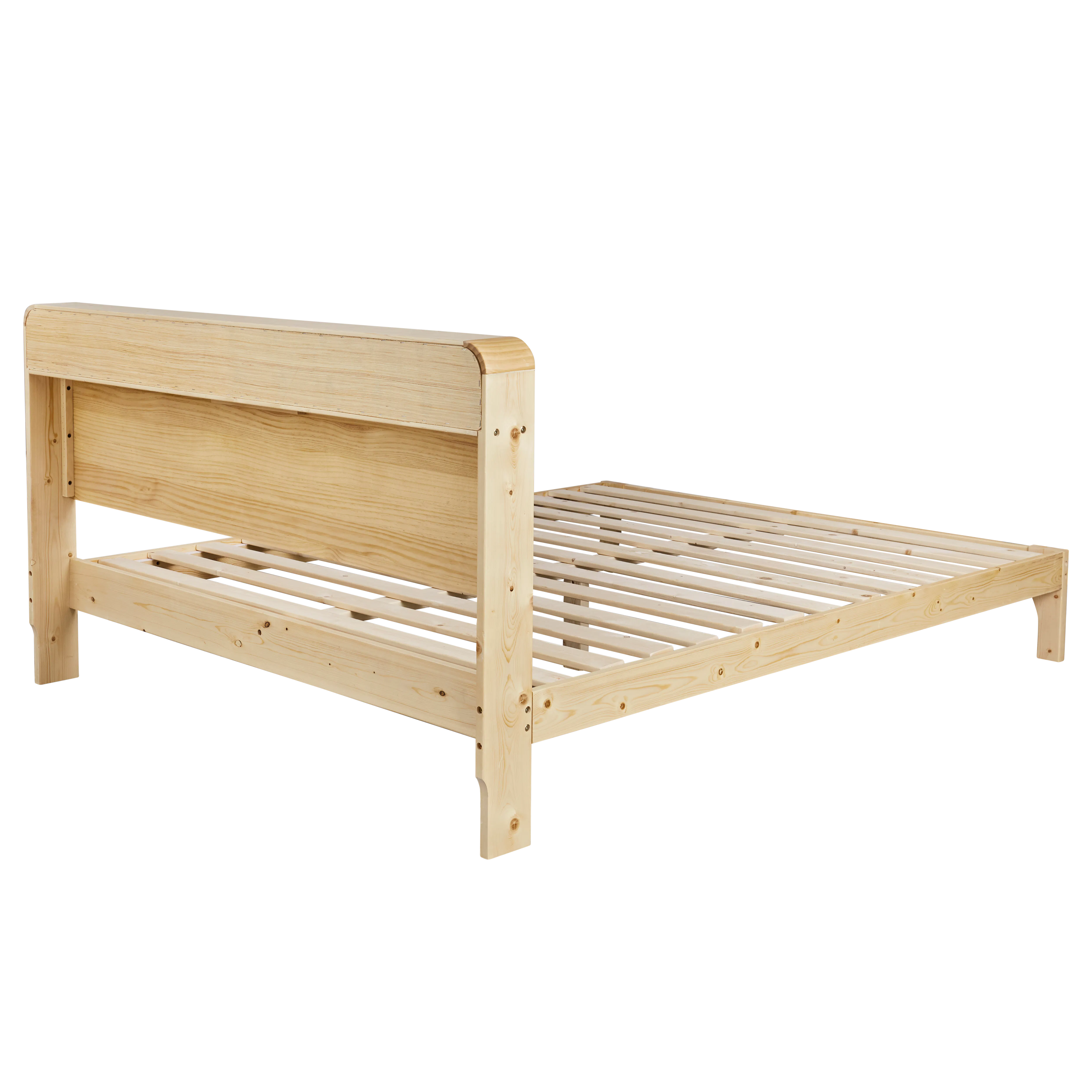 Aiko Queen Bed with Innis Side Table in White, Minimalist Bed Frames by ...