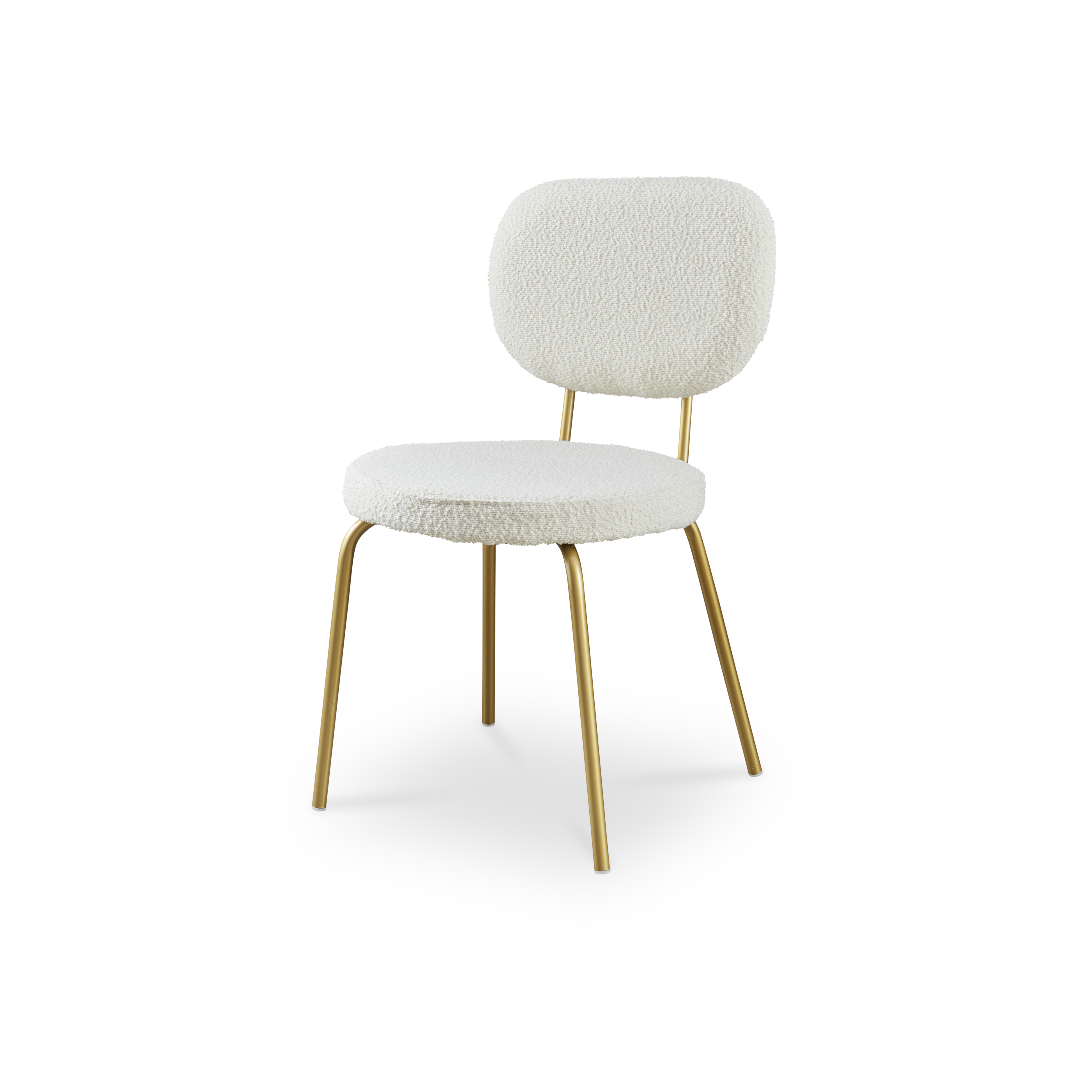 Casper Dining Chair - Gold, White Boucle, Casper by HipVan | HipVan