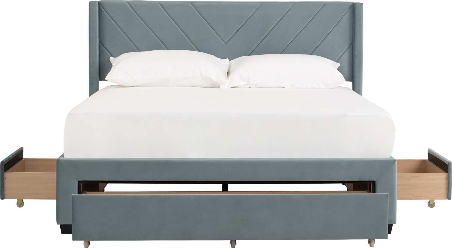 Mija 3 Drawer Queen Bed - Jade, HV Modern Beds & Bedroom Storage | HipVan