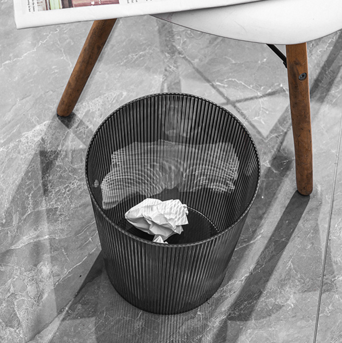 Rivo Fluted Waste Bin - Grey, Storage Essentials by HipVan | HipVan