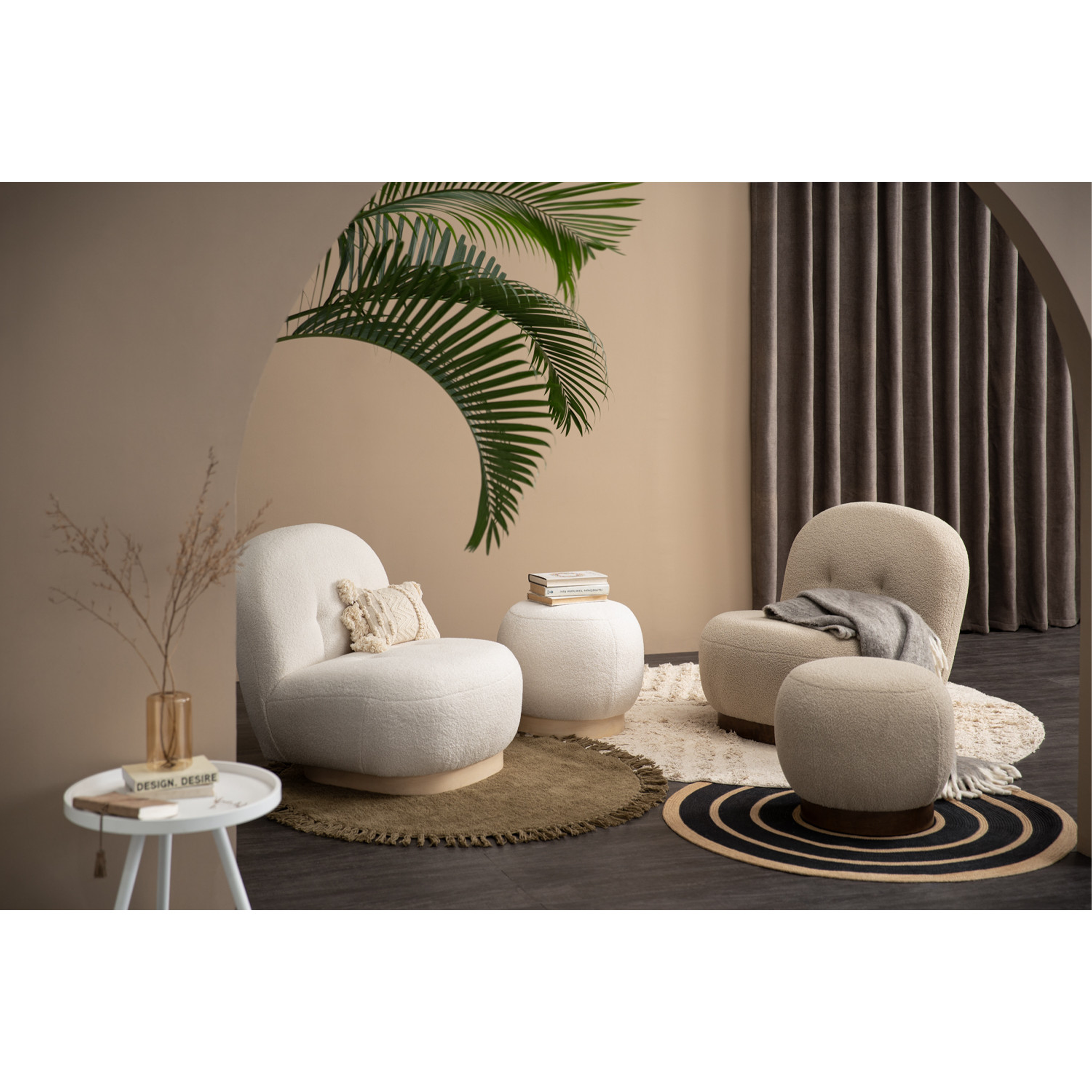 Leila Lounge Chair - Brown Beige, Leila by HipVan | HipVan