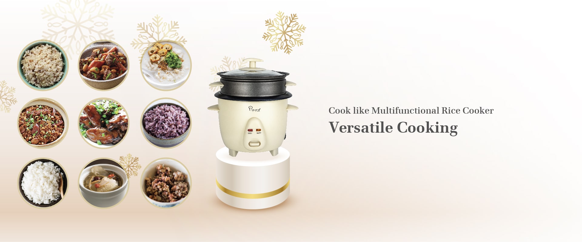 La Gourmet 0.6L Rice Cooker - Cream, La Gourmet | HipVan