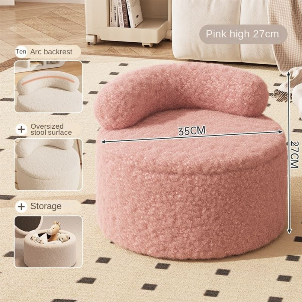 Loom Storage Pouf Stool - Pink, Stools By HipVan | HipVan