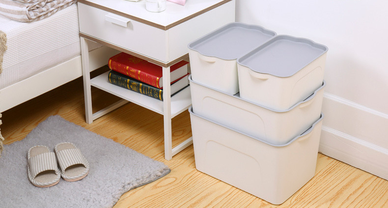 Clayton 8L White Storage Box with Grey Lid, Storage Essentials by ...