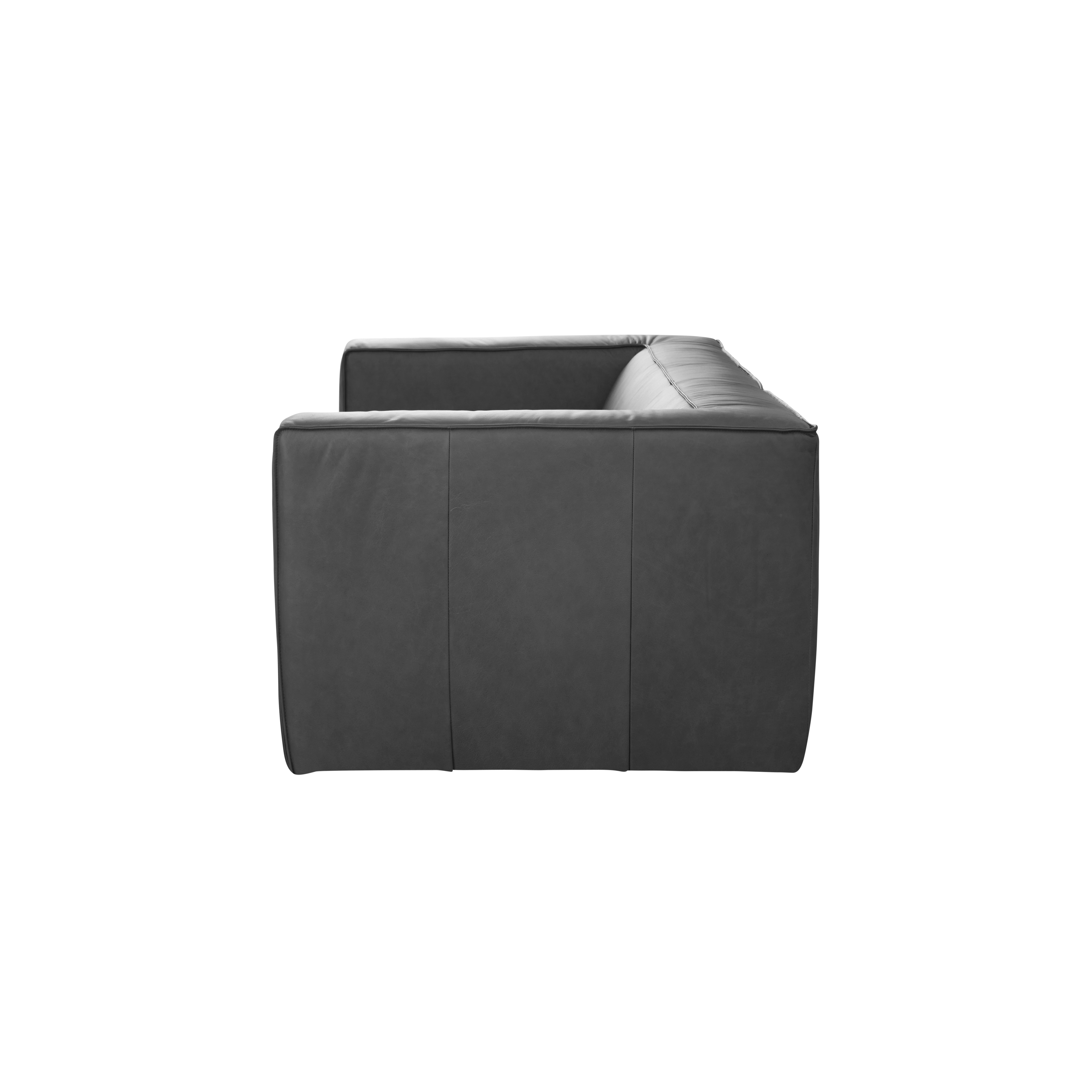 Antonio 3 Seater Sofa - Dark Grey (Premium Aniline Leather), HV Atelier Sofas & Lounge Chairs ...