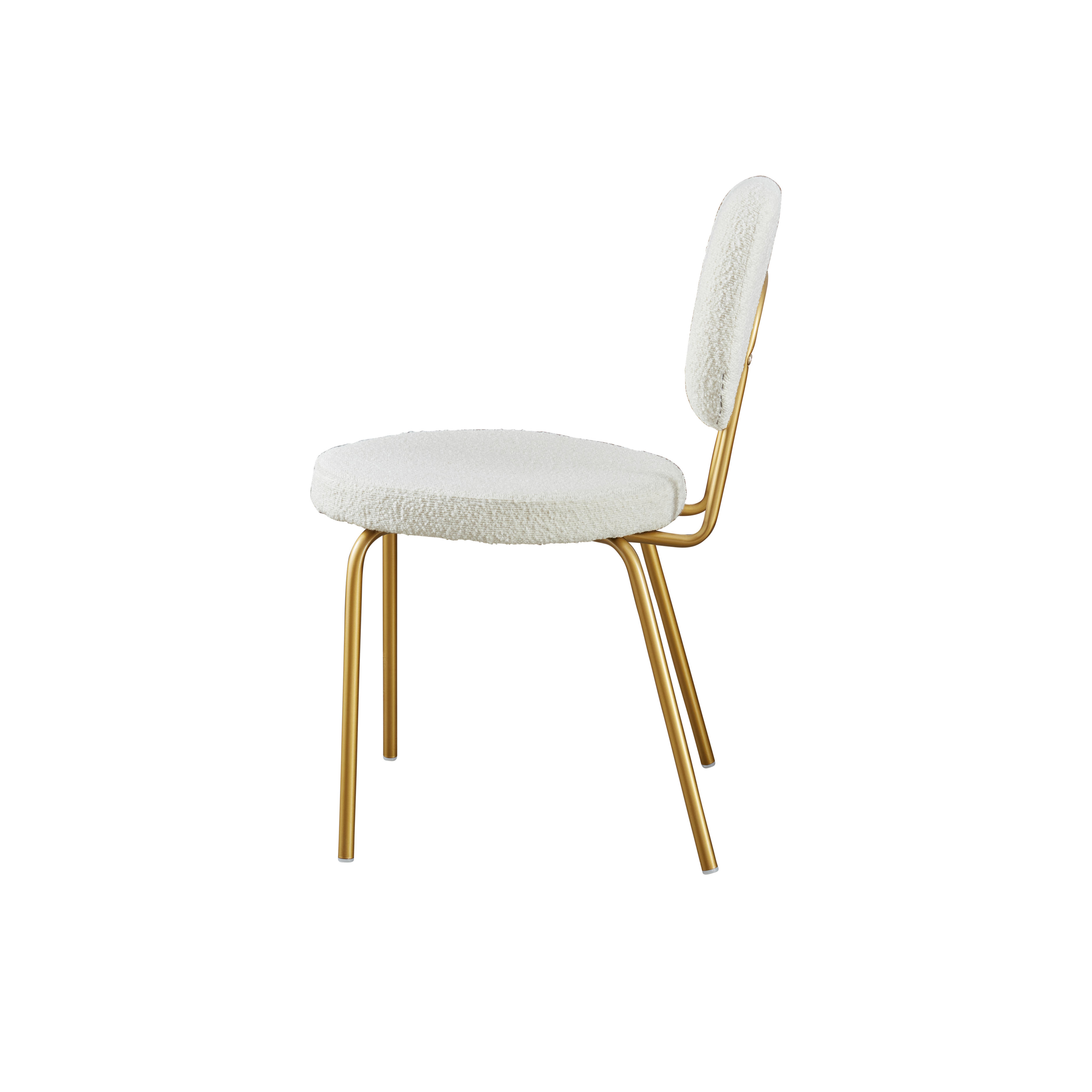 Casper Dining Chair - Gold, White Boucle, Casper by HipVan | HipVan
