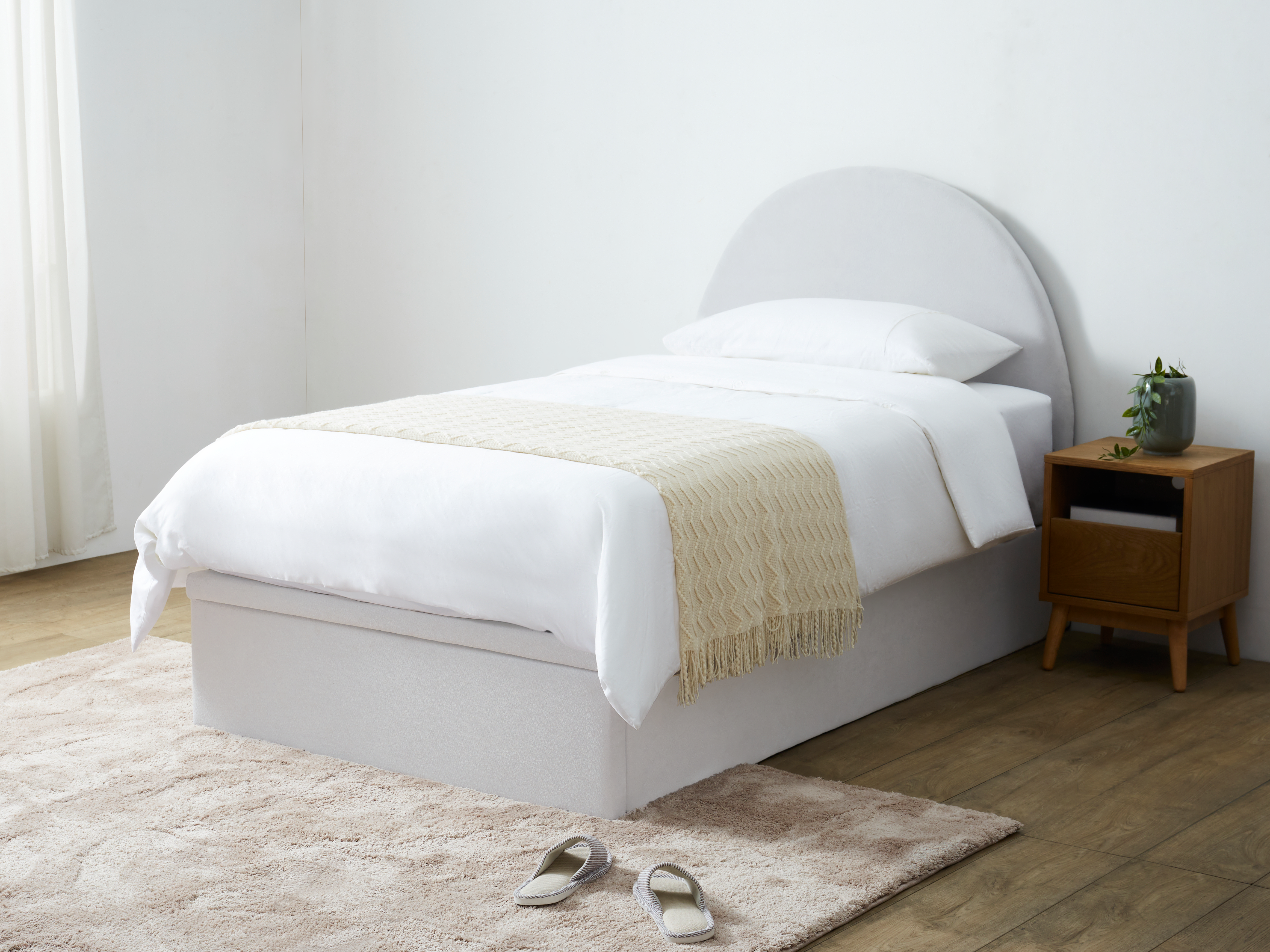 Aspen Single Storage Bed - Cloud White, Aspen by HipVan | HipVan