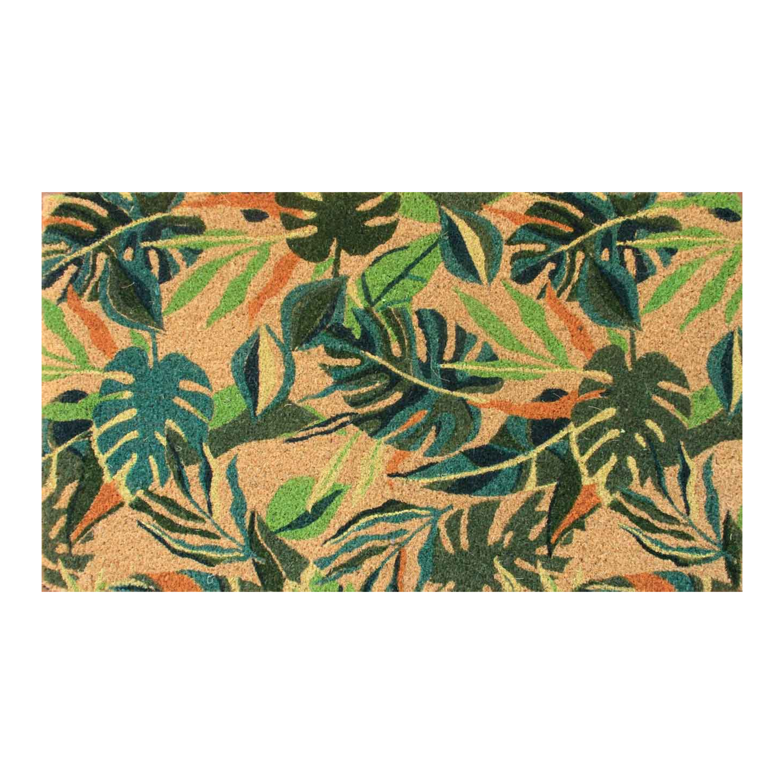 Tropical Leaves Coir Door Mat, Coir Door Mats by HipVan | HipVan