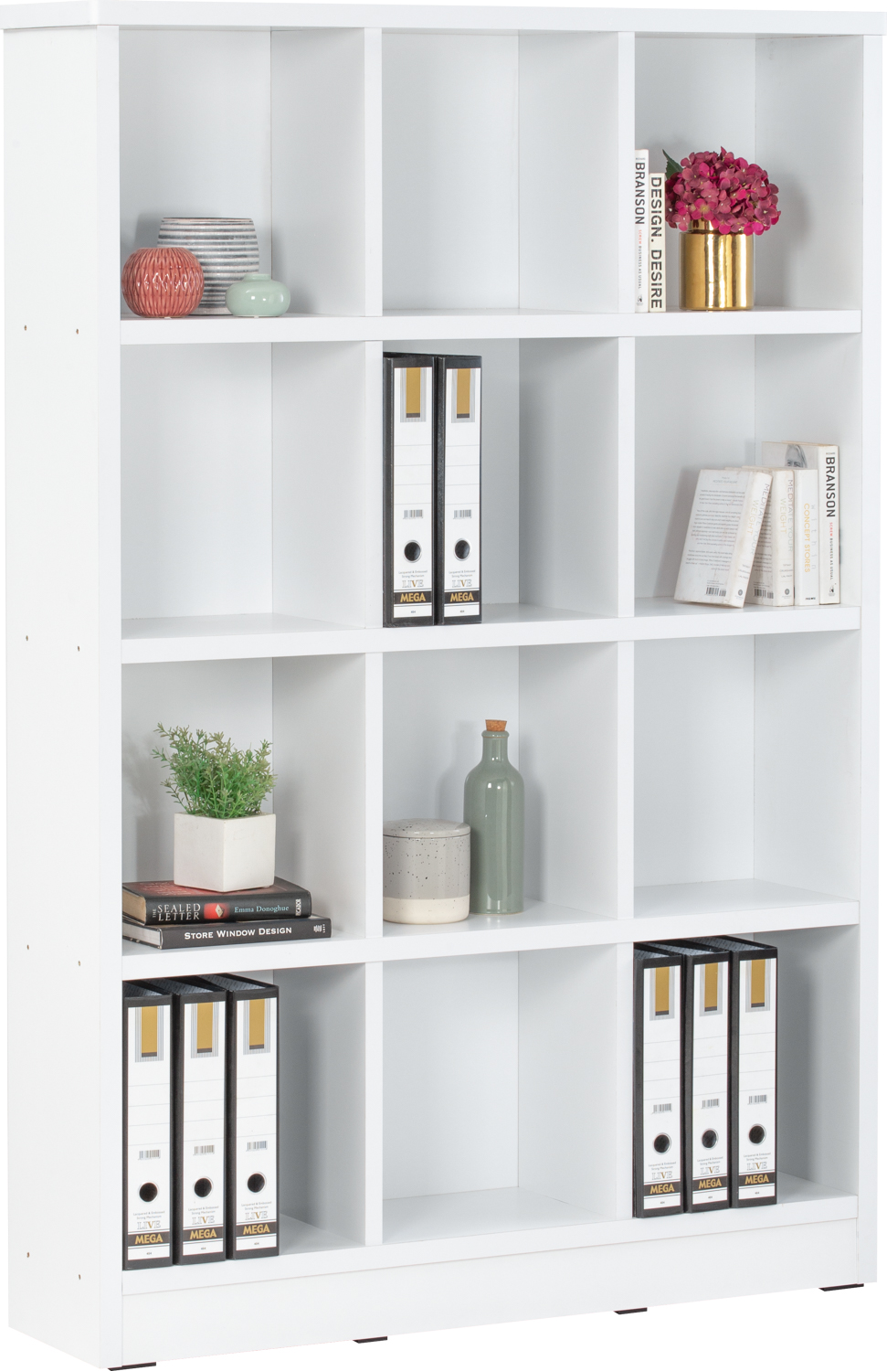 Harry 3x4 Shelving Unit - White, HV Basic Storage & Accent Furniture ...