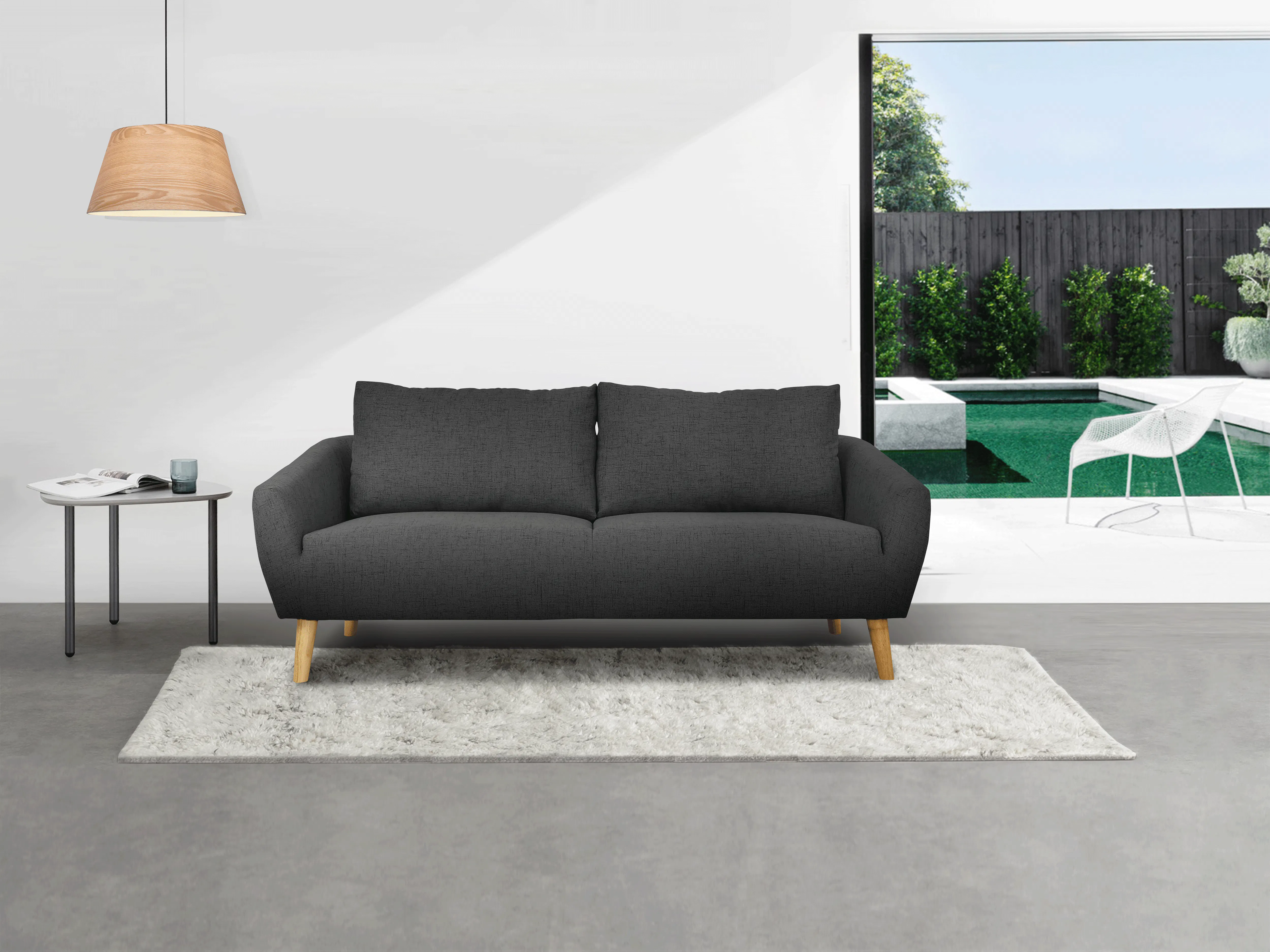 Hana 3 Seater Sofa with Hana 2 Seater Sofa - Charcoal, Sofa Sets by ...
