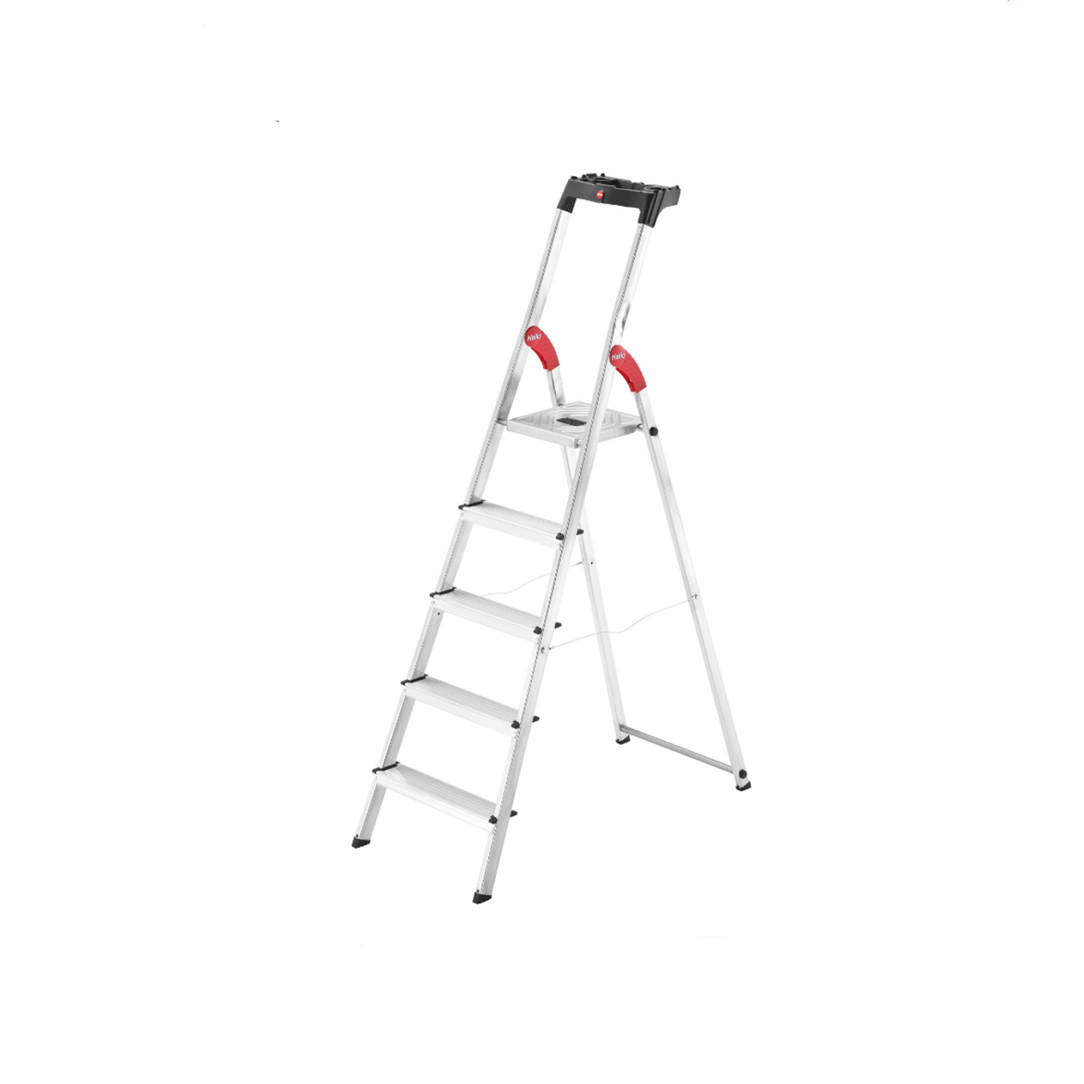 Hailo Aluminium 5 Step Ladder (2 Step Sizes) - 8cm Wide Step Ladder ...