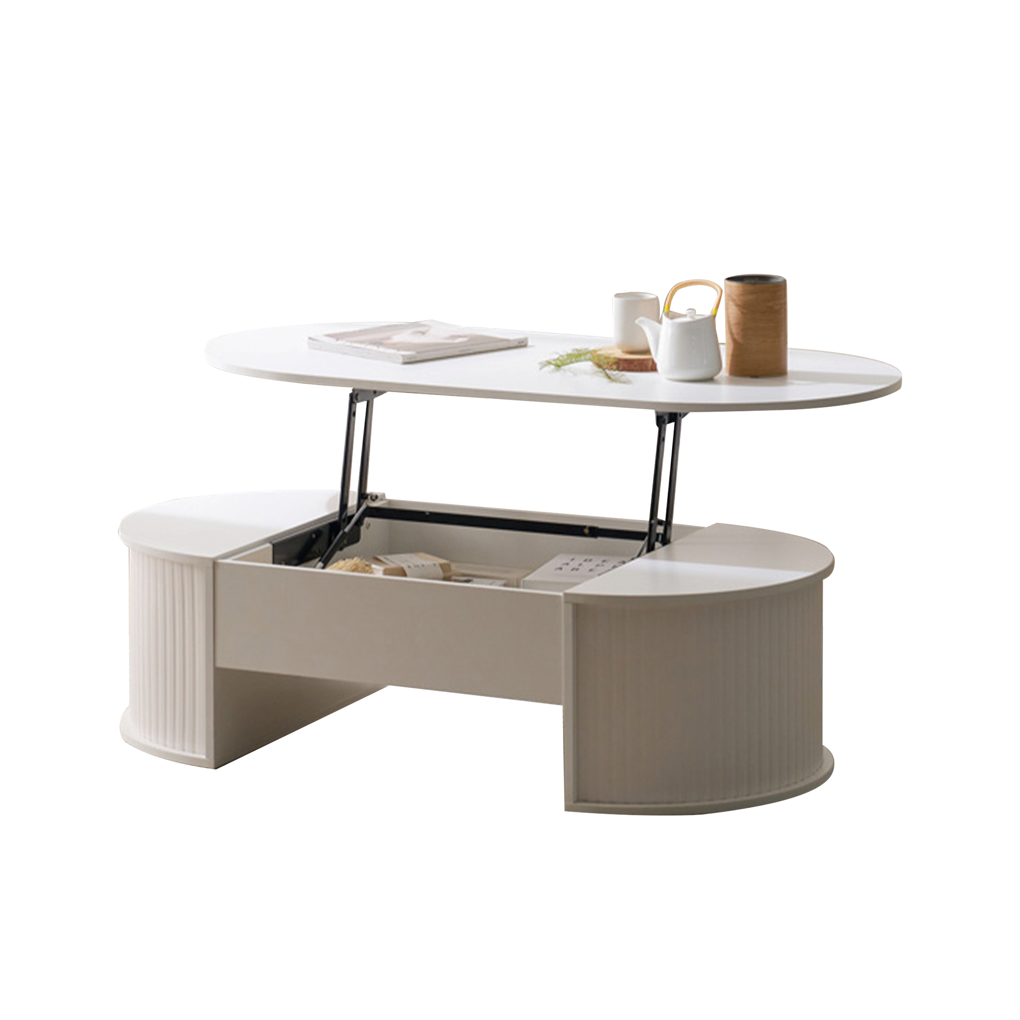 Marche Lift-Up Storage Coffee Table 1.2m - White, Lift Top Storage ...