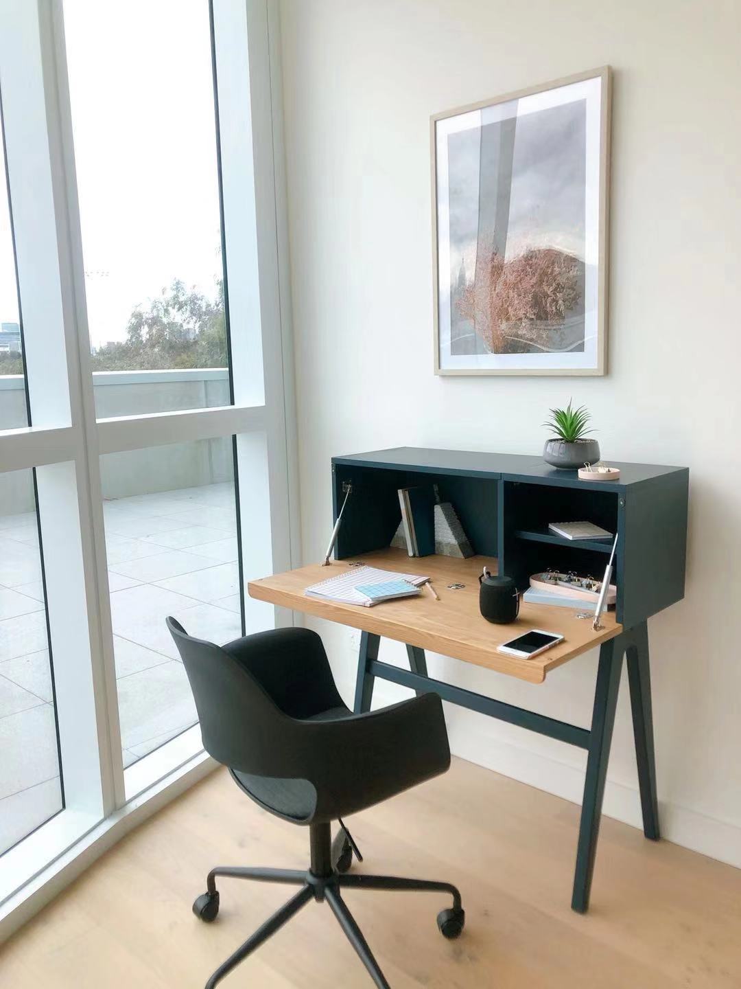 Valen Study Table 0.9m - Space Blue, HV Modern Study Tables & Office ...