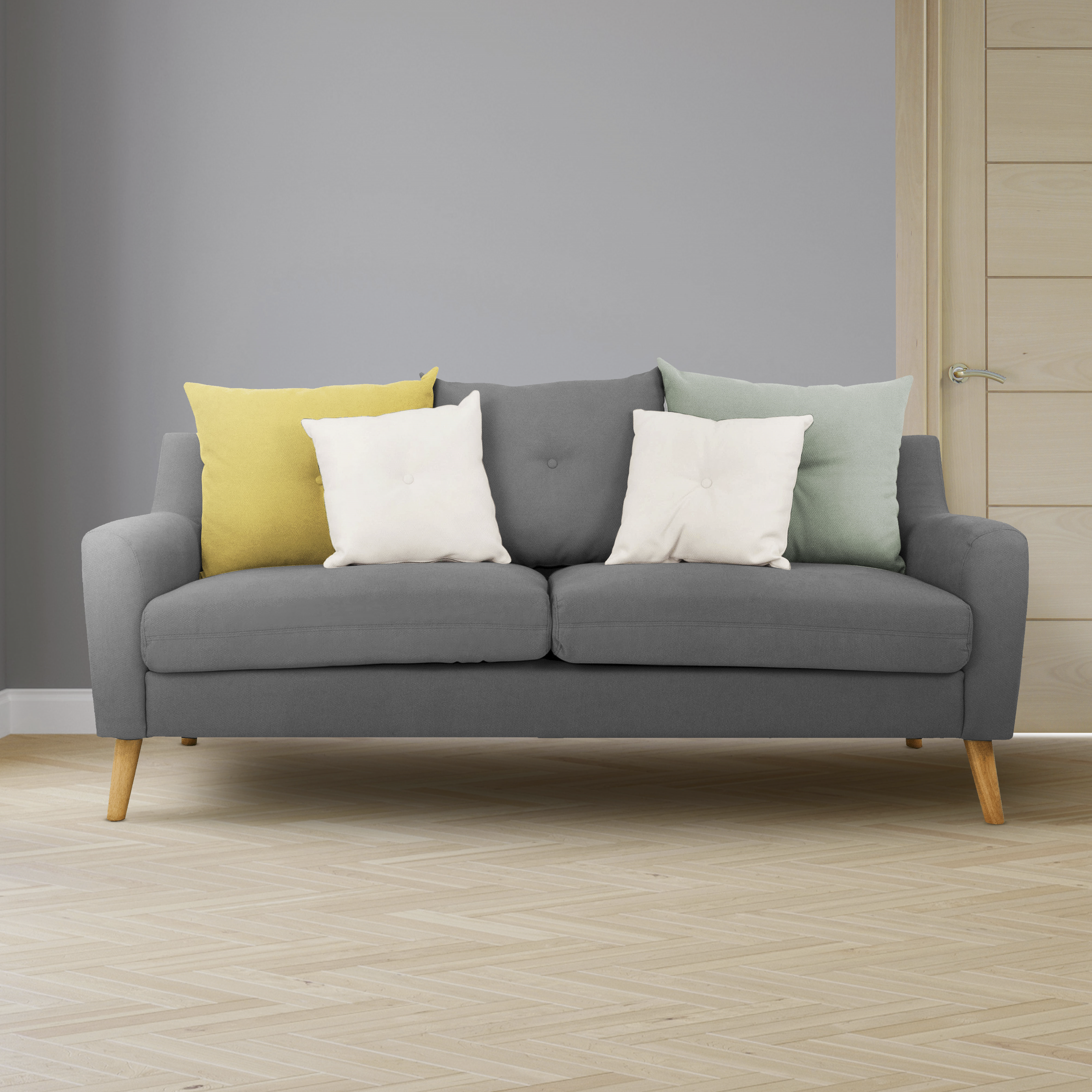 Evan 3 Seater Sofa - Ebony, Small Sofas by HipVan | HipVan