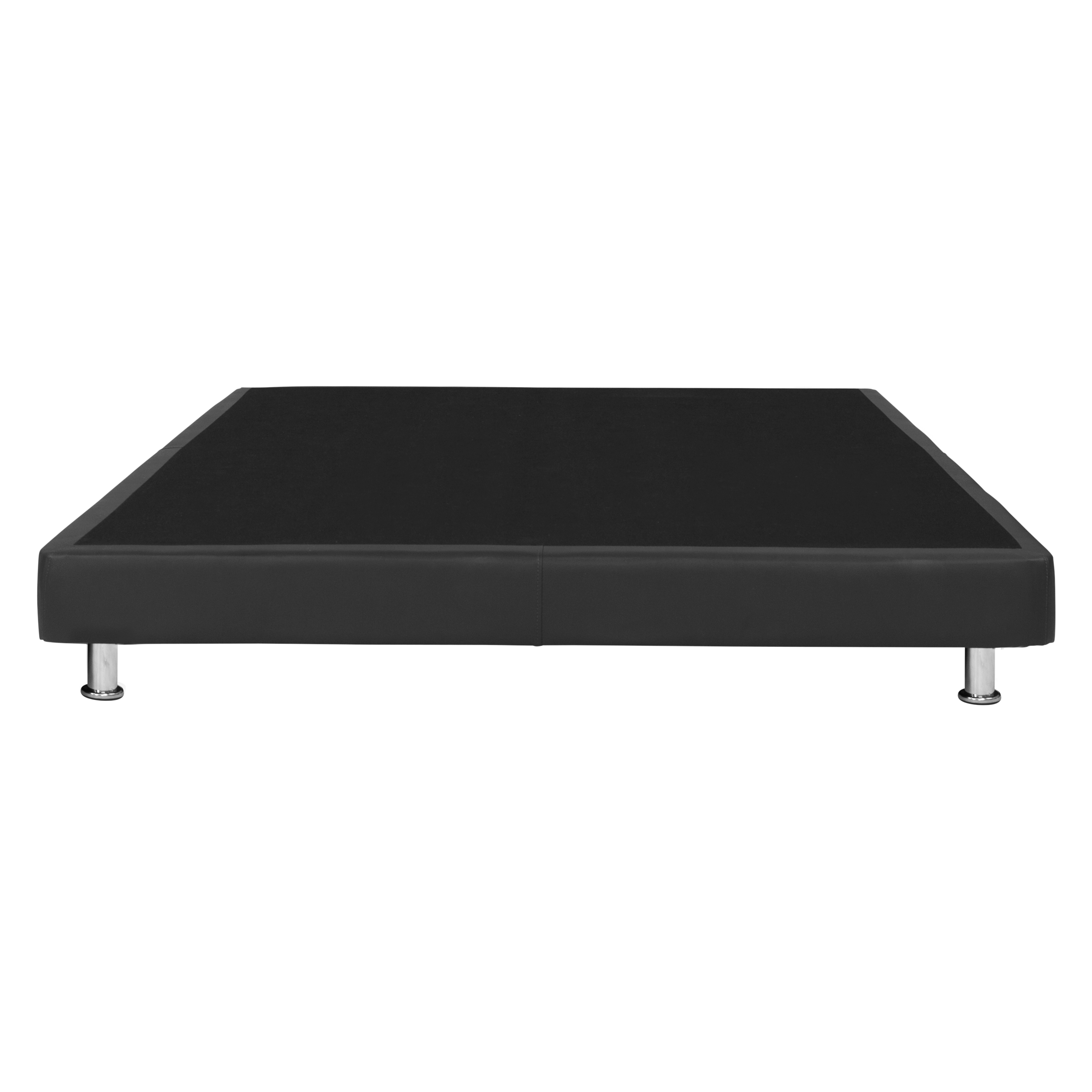 ESSENTIALS Super Single Divan Bed - Black (Faux Leather), HV Basic Beds ...