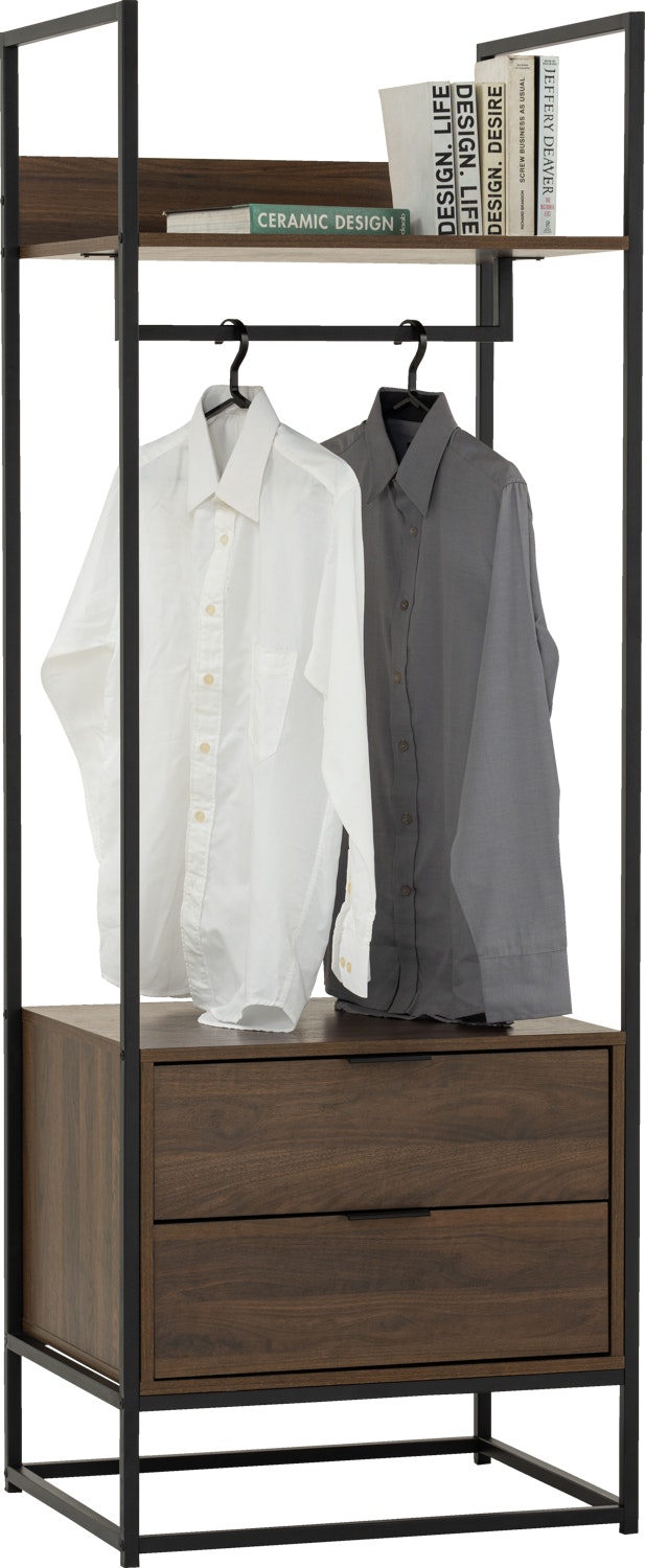 Capri Open Wardrobe with 2 Drawers, HV Basic Beds & Bedroom Storage ...