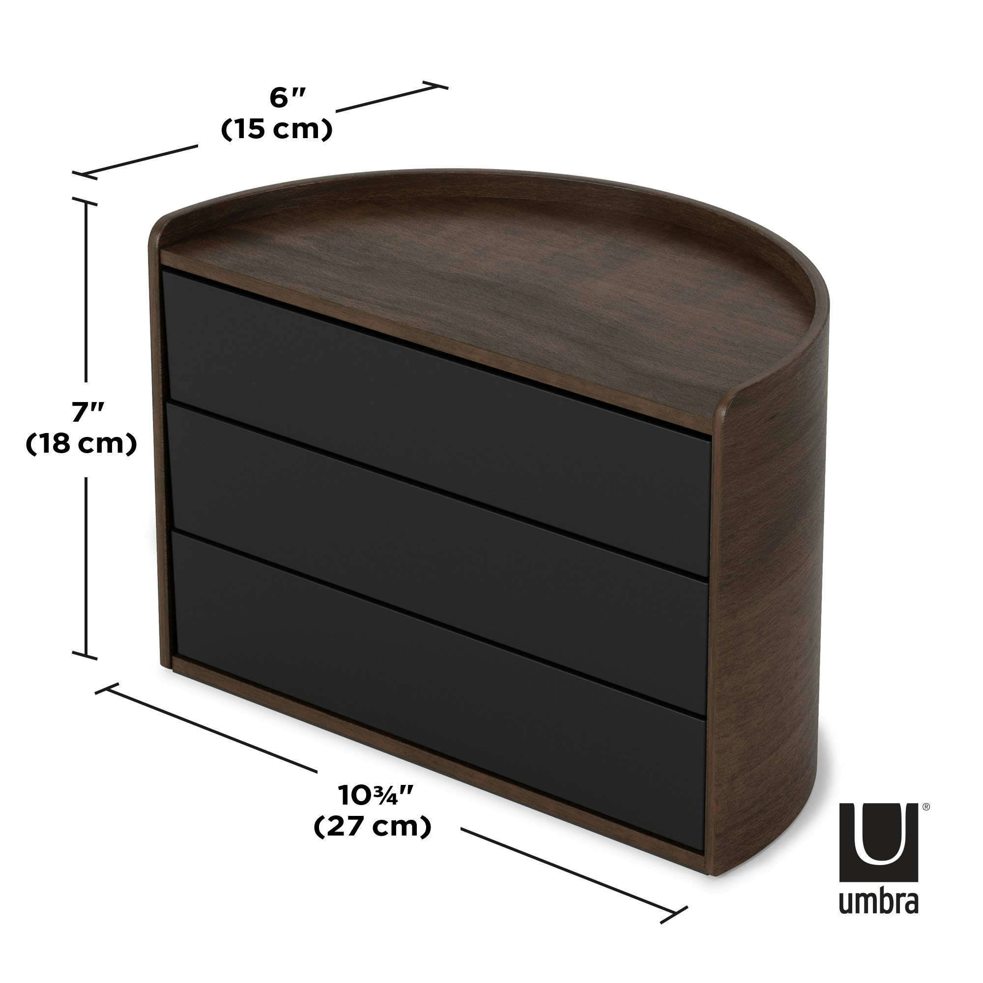 Moona Storage Box - Black, Walnut, Umbra Home Accents | HipVan