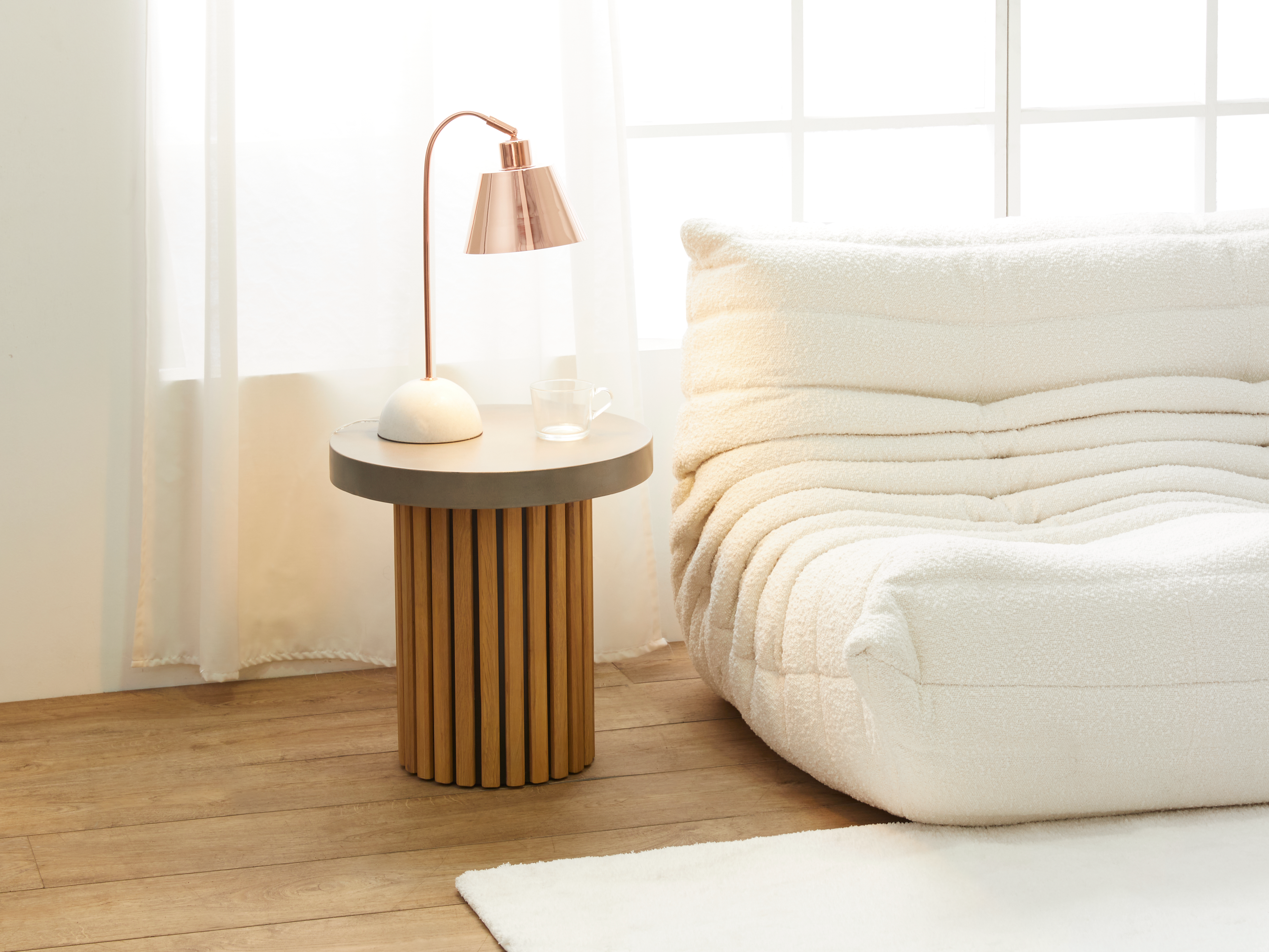 Ellie Round Concrete Side Table, HV Atelier Dining Tables & Chairs | HipVan