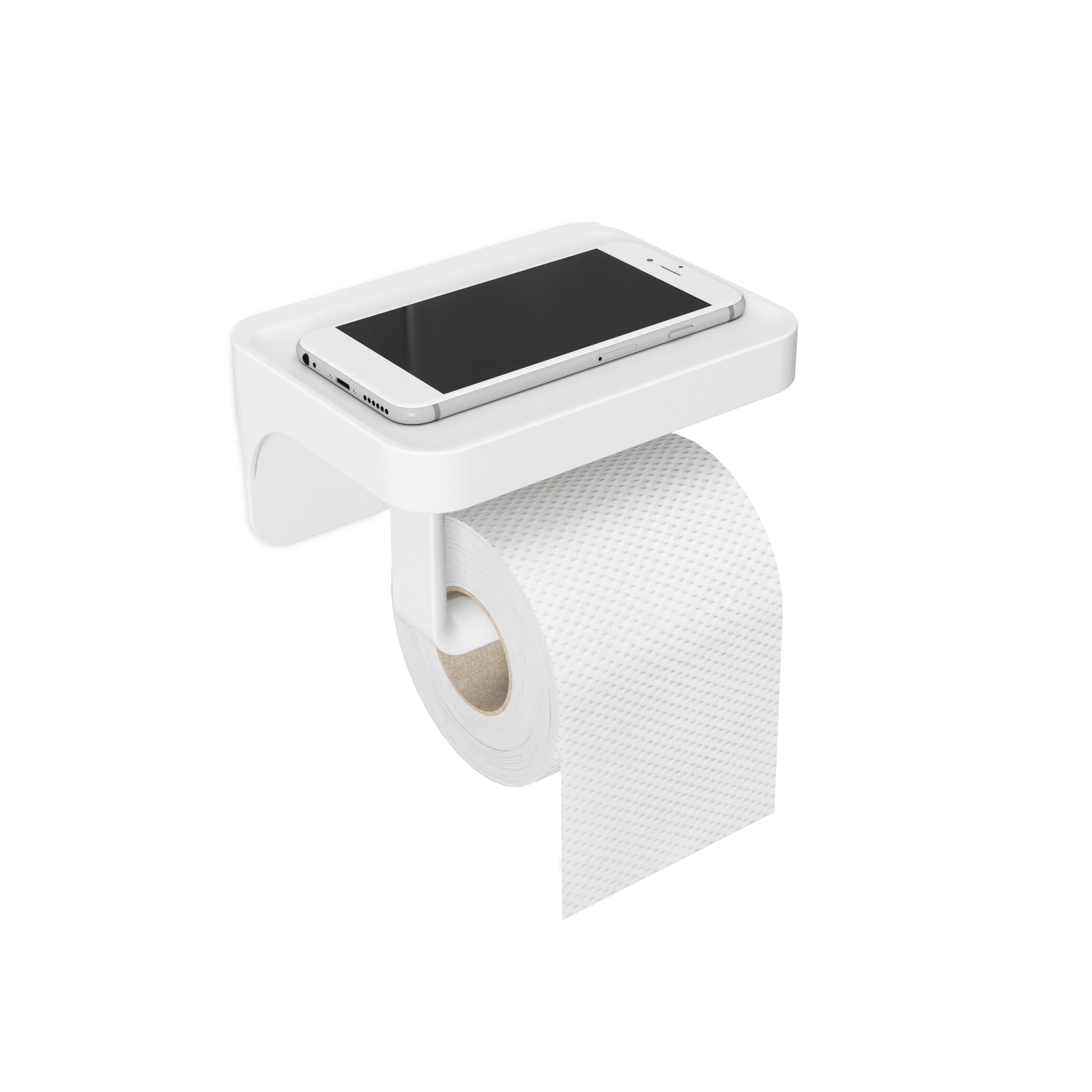 Flex Gel-Lock Toilet Paper Holder with Shelf - White, Umbra Home ...