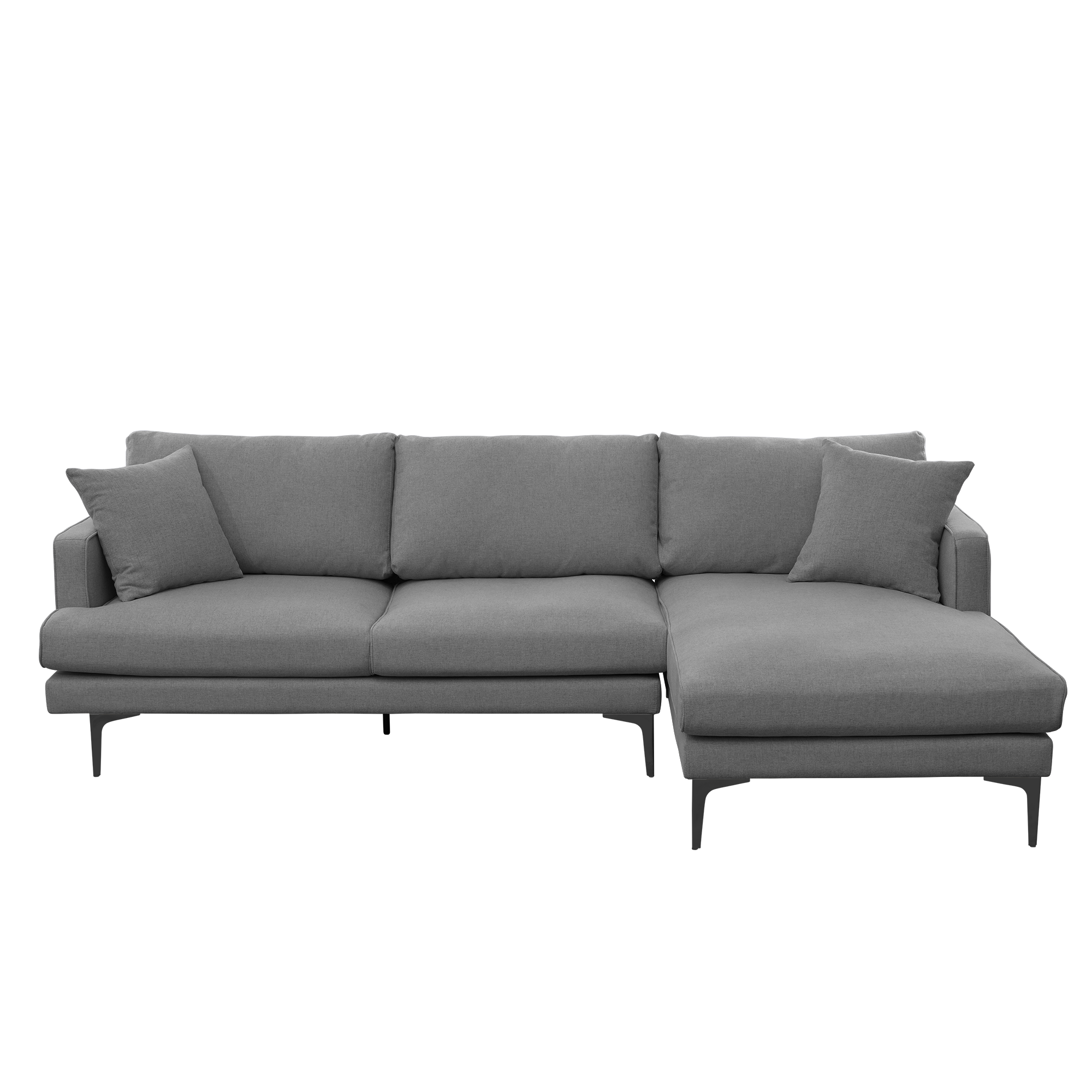 Declan L-Shaped Sofa - Black, Charcoal Grey, Declan by HipVan | HipVan