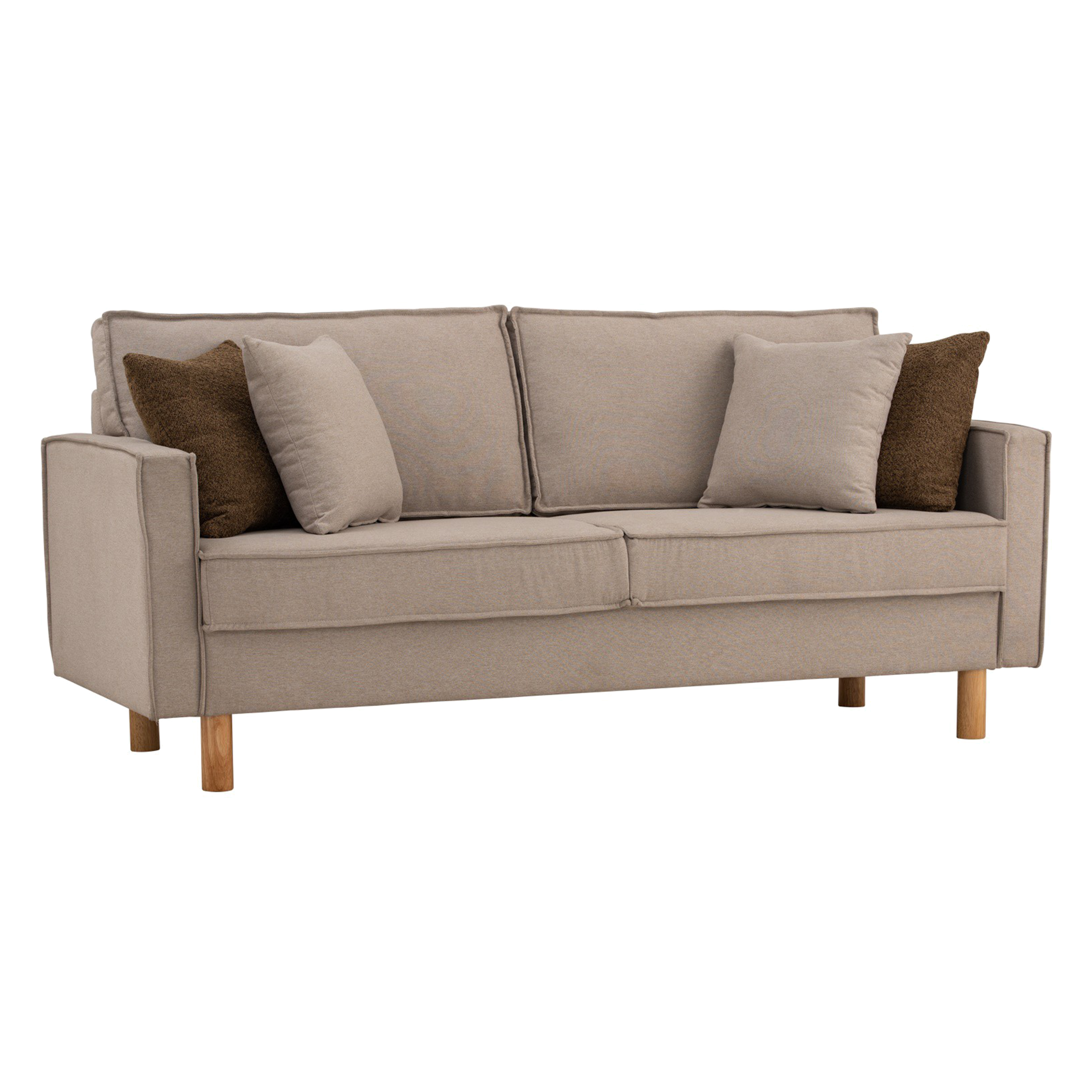 Nexon 3 Seater Sofa - Light Mocha, Small Sofas by HipVan | HipVan