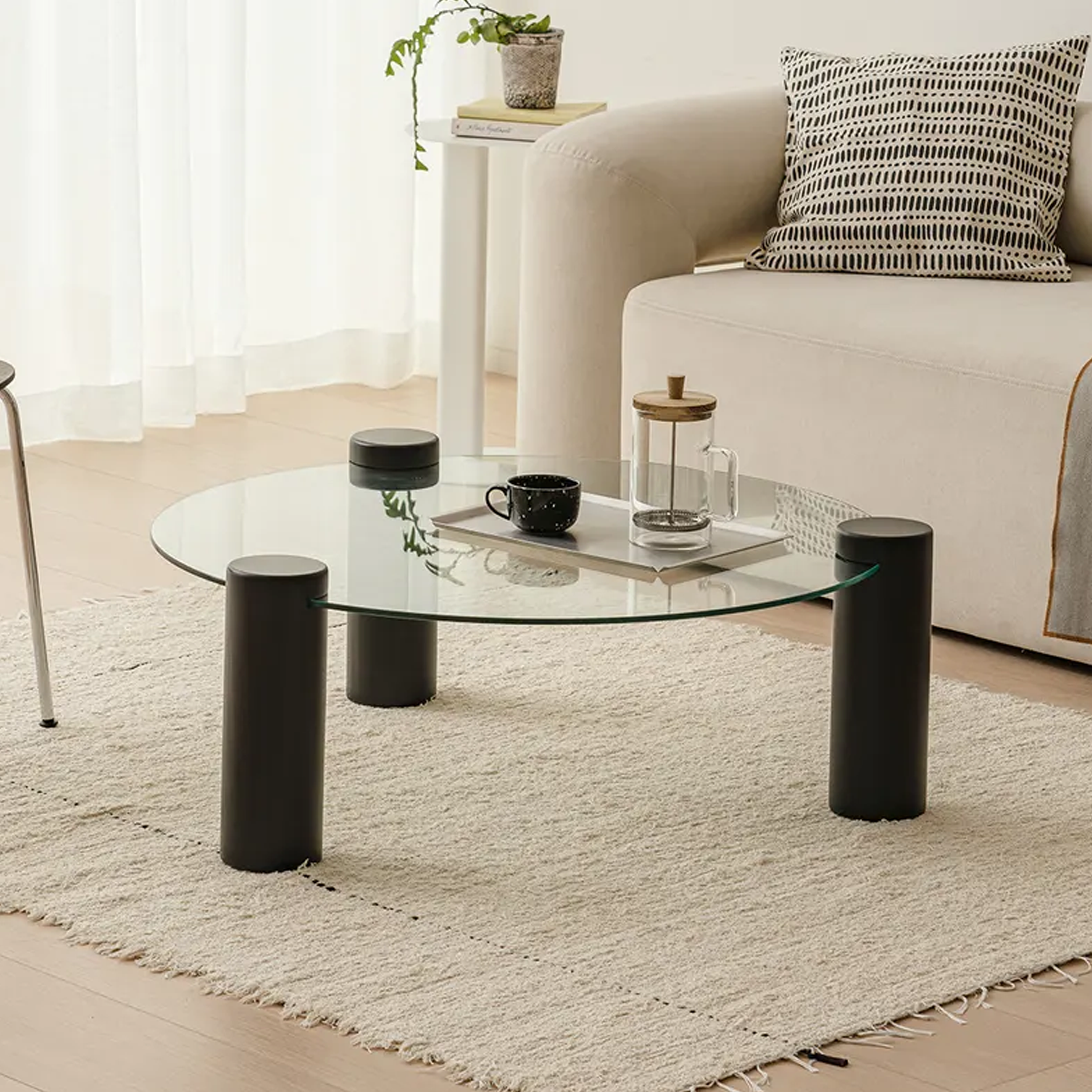 Robe Round Coffee Table - Black, Round Coffee Tables by HipVan | HipVan