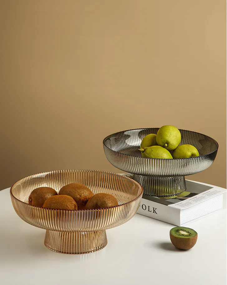 Reagan Glass Display Bowl - Grey - Large, Home Basics by HipVan | HipVan