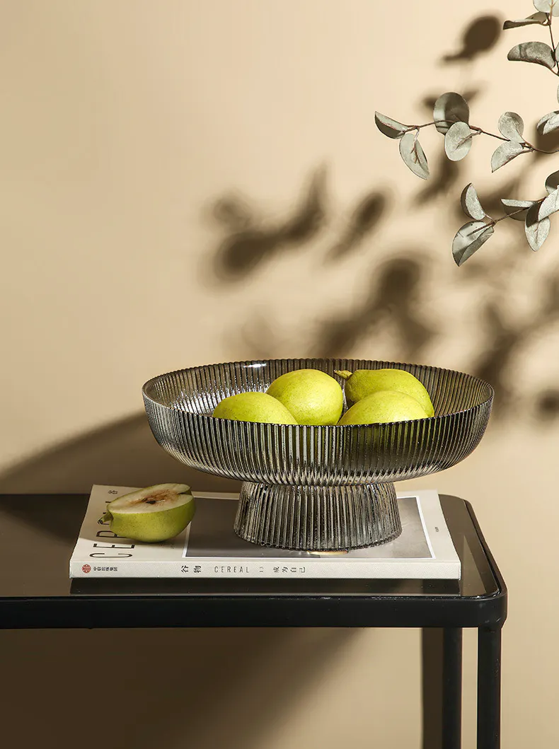 Reagan Glass Display Bowl - Grey - Large, Home Basics by HipVan | HipVan