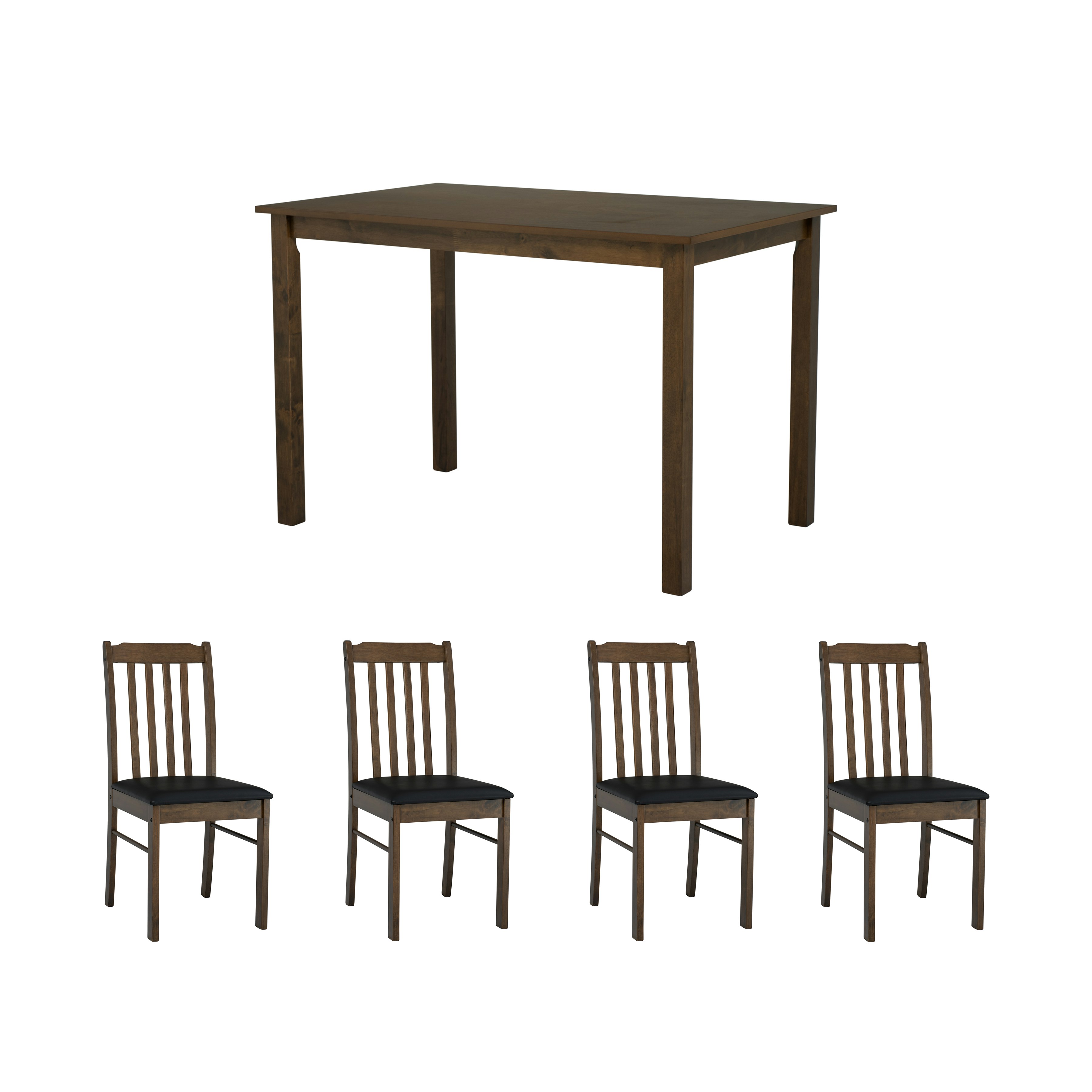 Faye Dining Table 1.1m with 4 Faye Chairs - Cocoa, HV Basic Dining ...