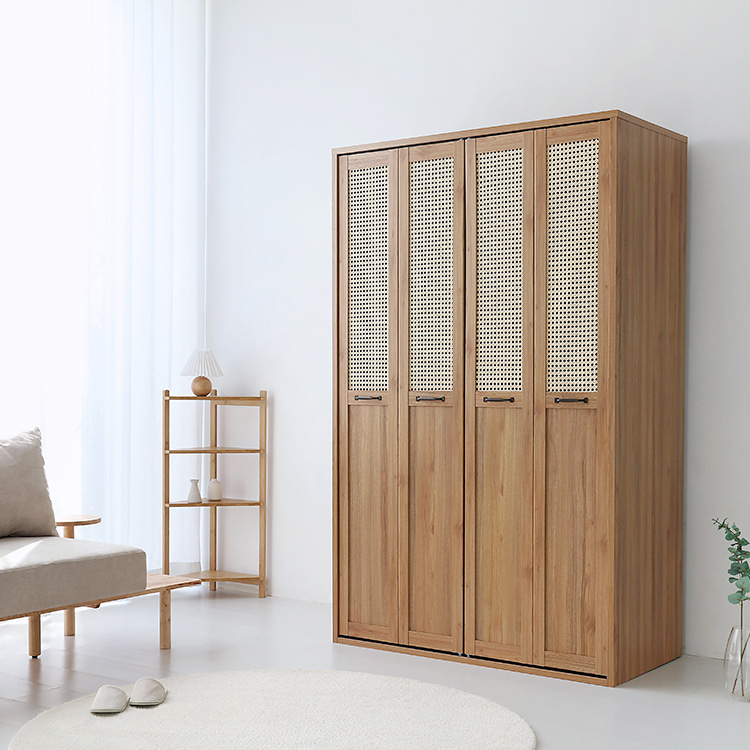 Belig 4 Door Bifold Rattan Wardrobe, Belig by HipVan | HipVan