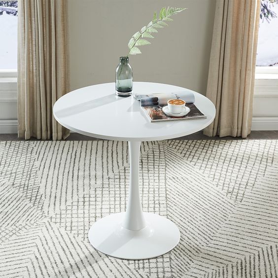 Carmen Round Dining Table 0.6m - White, HV Basic Dining Tables & Chairs ...