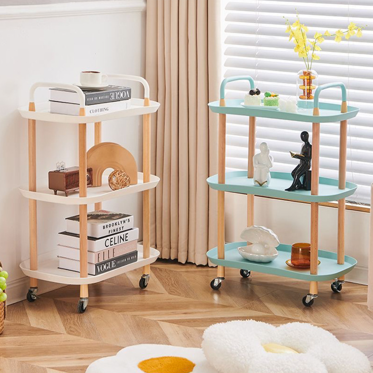 Willa 3-Tier Wood Accent Trolley - Rectangle, Storage Essentials by ...