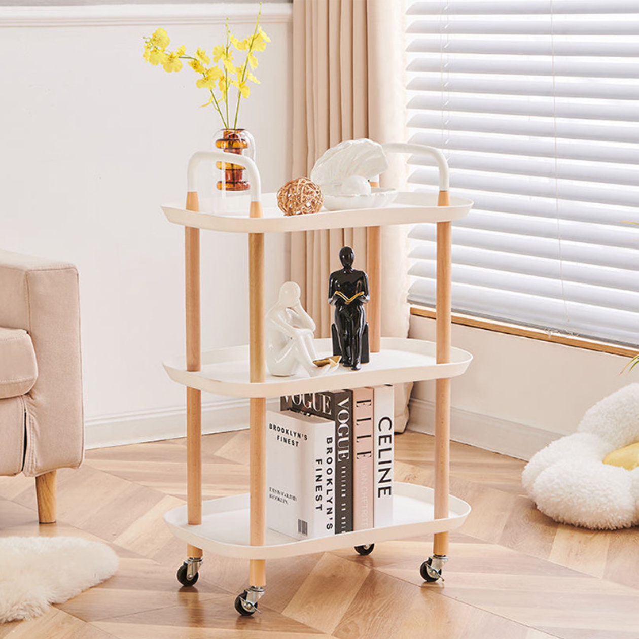 Willa 3-Tier Wood Accent Trolley - Rectangle, Storage Essentials by ...