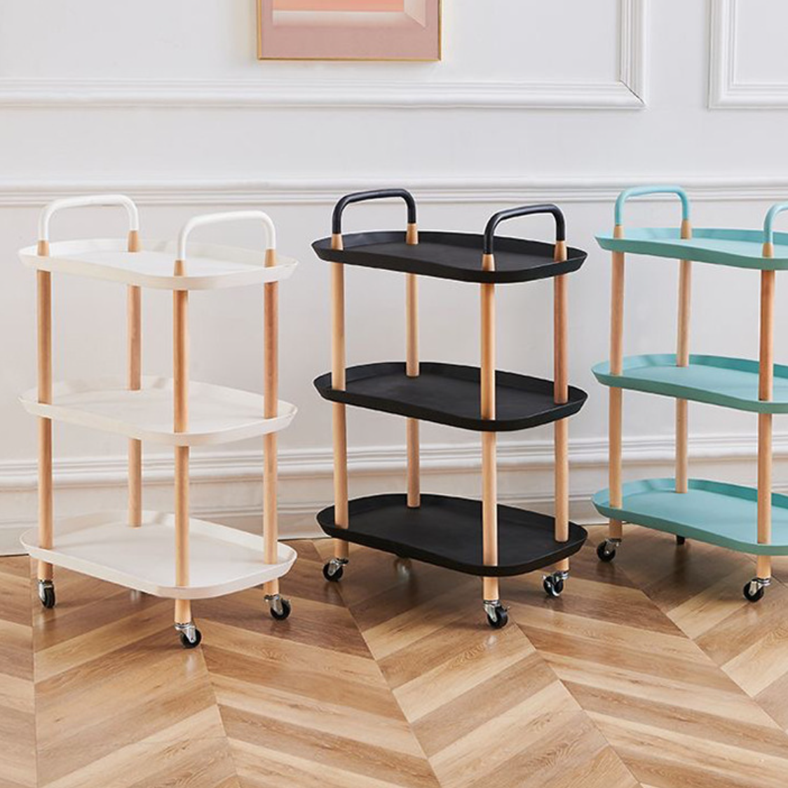 Willa 3-Tier Wood Accent Trolley - Rectangle, Storage Essentials by ...