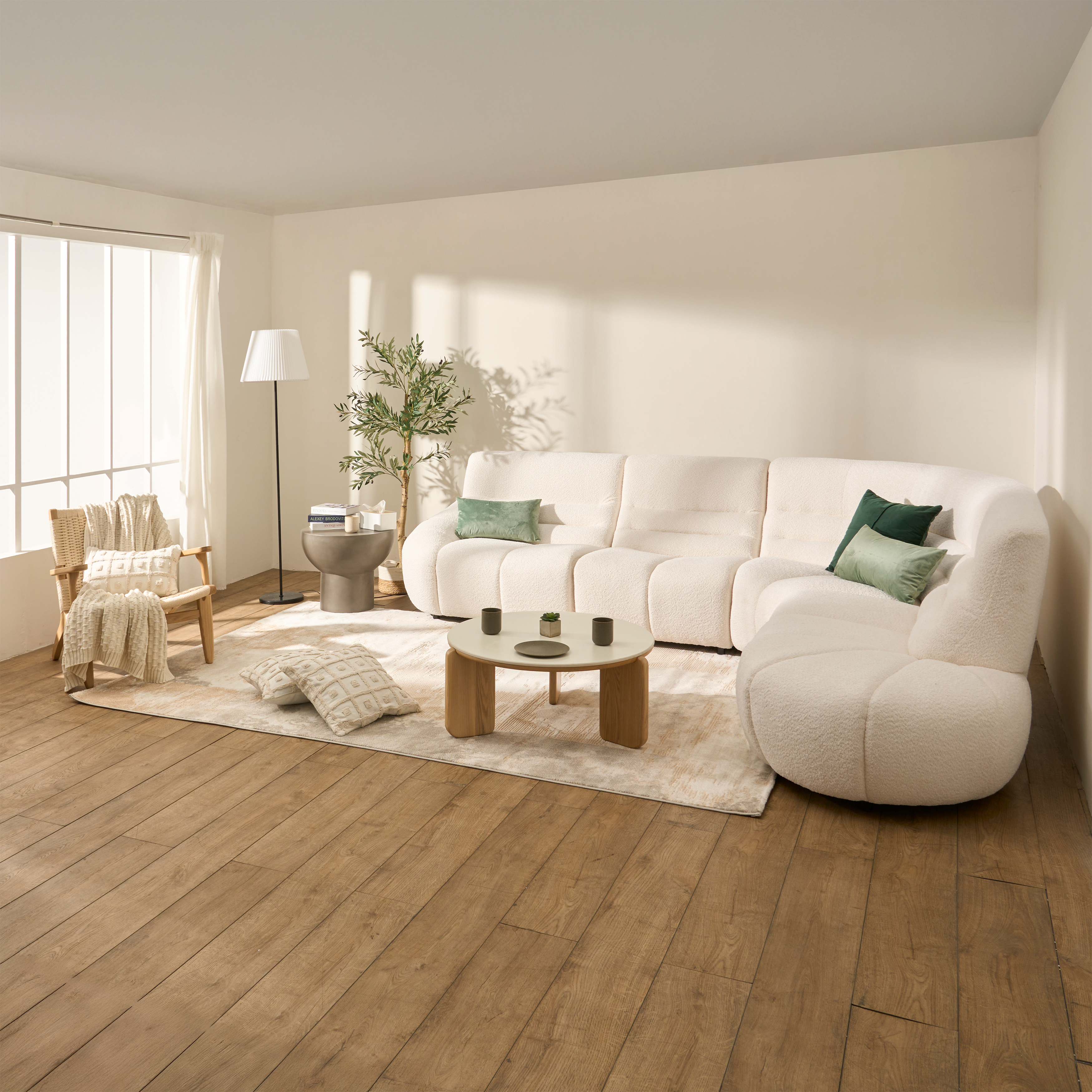 Tara 4 Seater Corner Extended Sofa - Beige, Tara by HipVan | HipVan