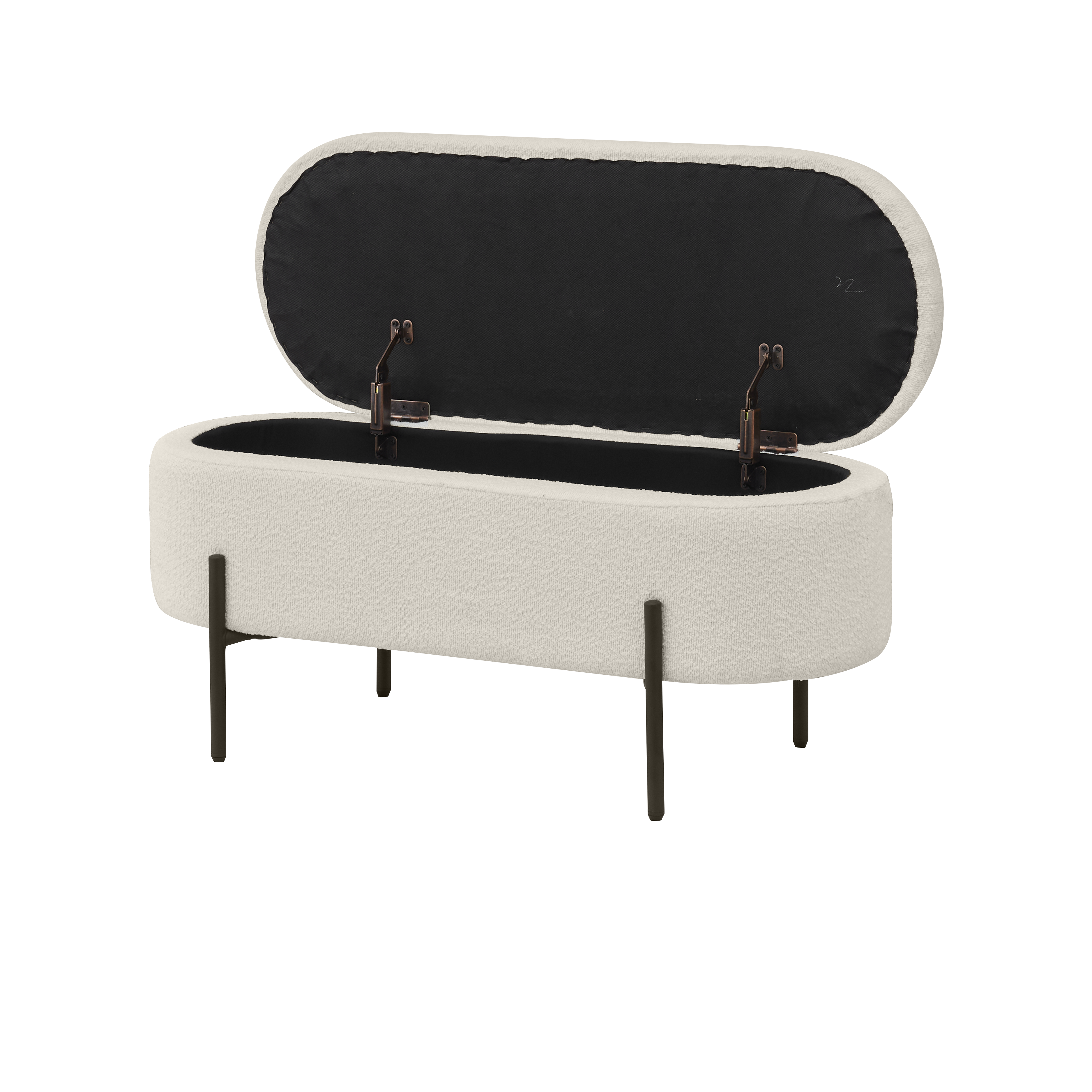 Hilary Storage Bench 0.9m - White Boucle, Hilary by HipVan | HipVan