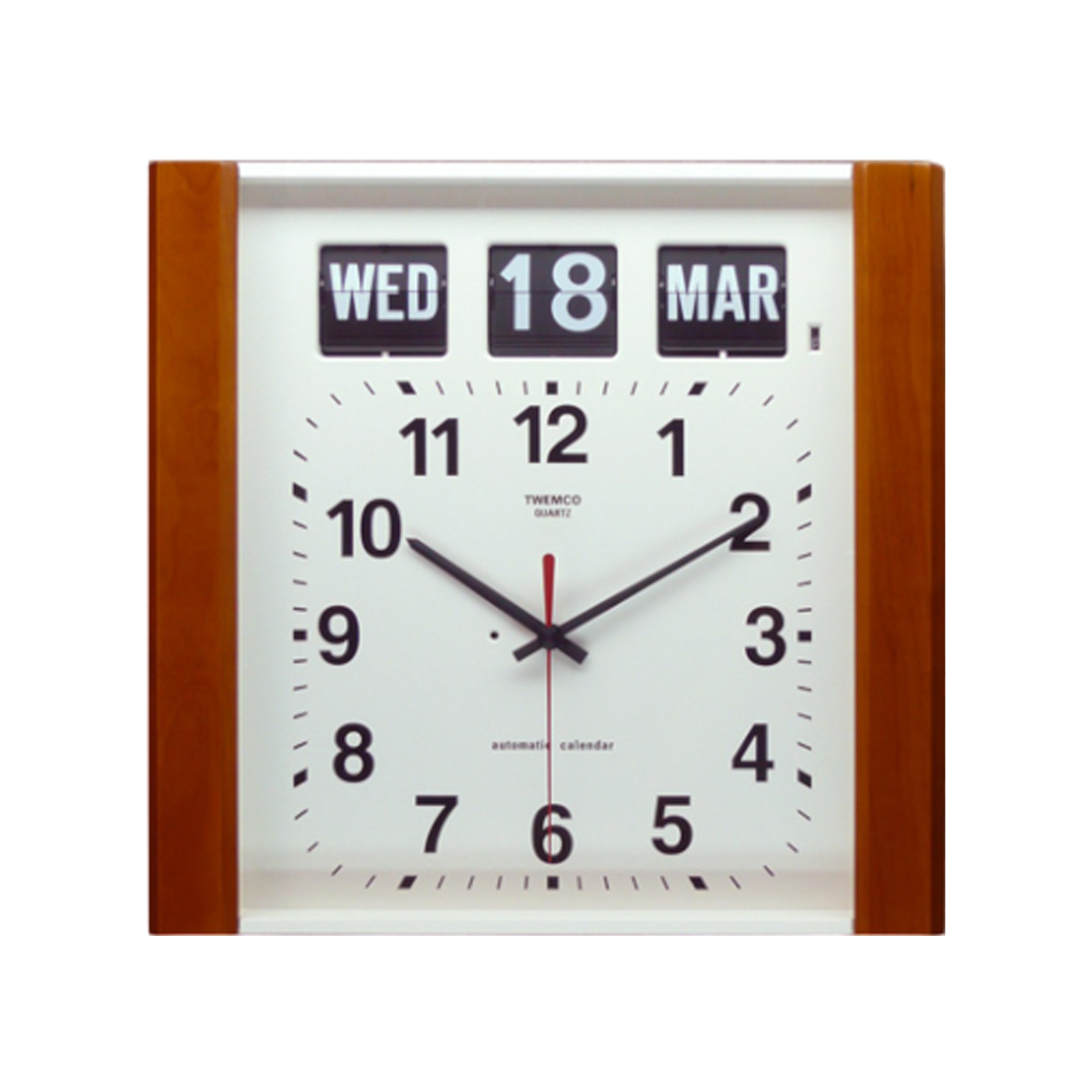 TWEMCO Square Wood Flip Clock - Walnut, TWEMCO Retro Clocks | HipVan