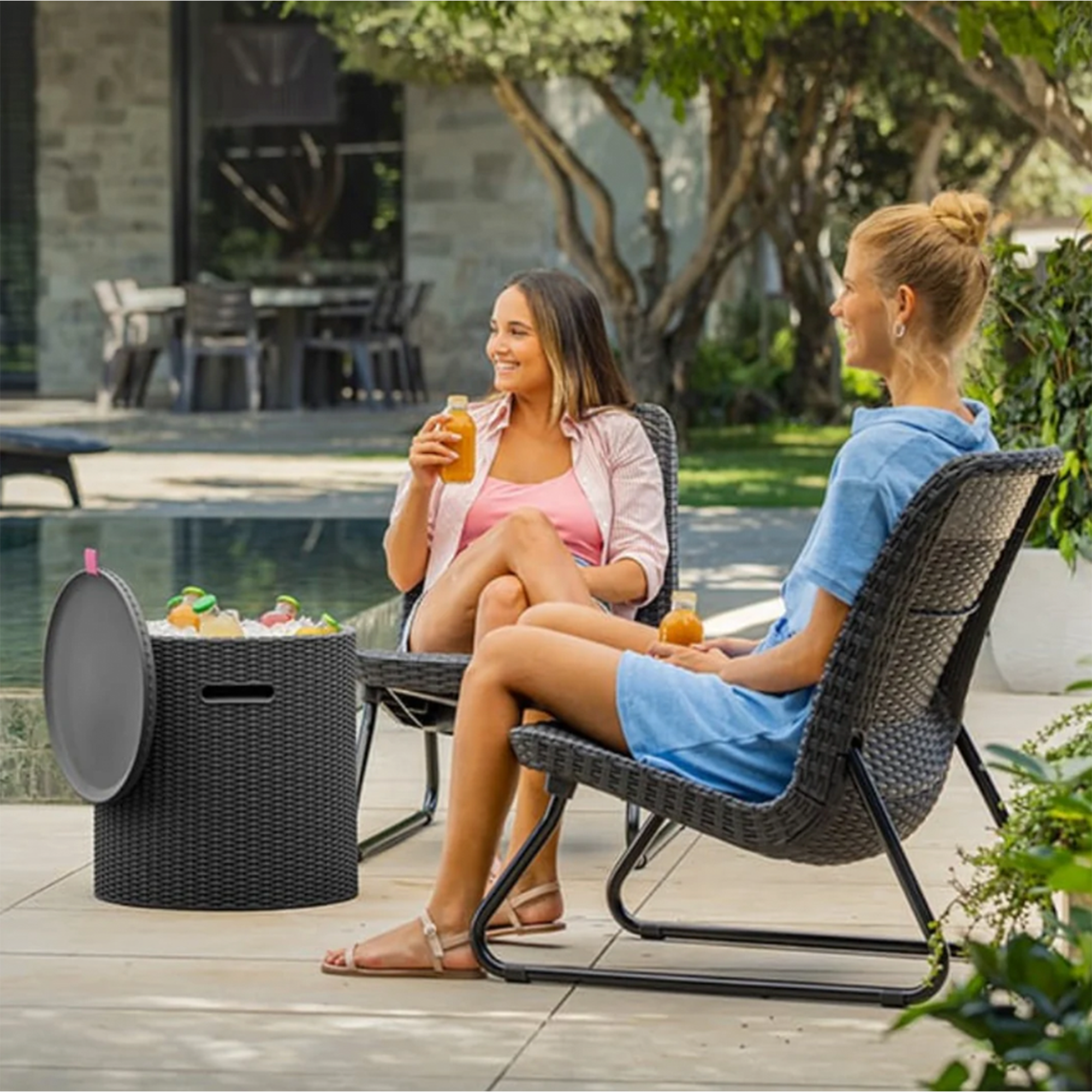 Cool Outdoor Storage Side Table / Stool - Graphite, Keter Outdoor ...