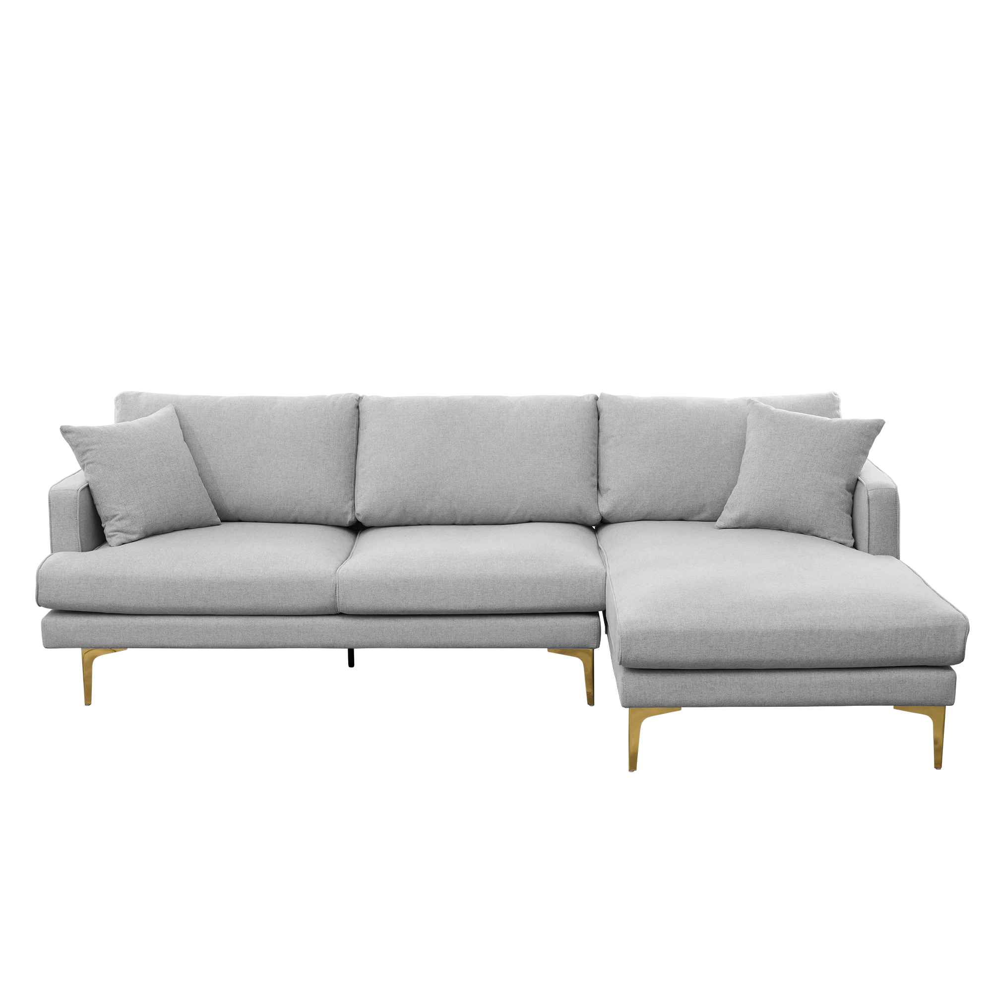 Declan L-Shaped Sofa - Brass, Slate, Declan by HipVan | HipVan